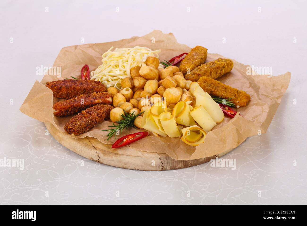 Caucasian cheeses plate mix snack assortment Stock Photo - Alamy