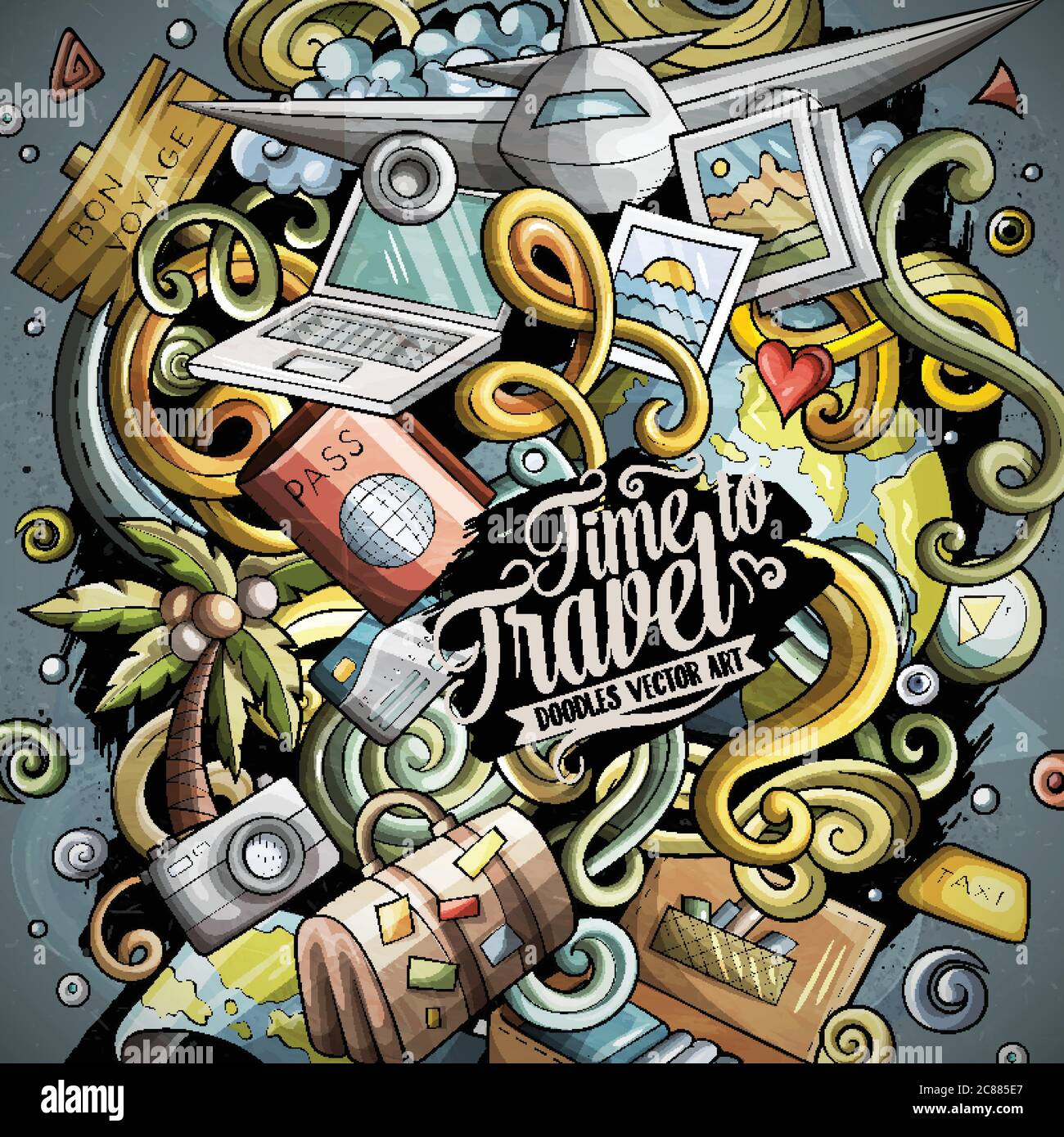 Travel bag passport cartoon Stock Vector Images - Alamy