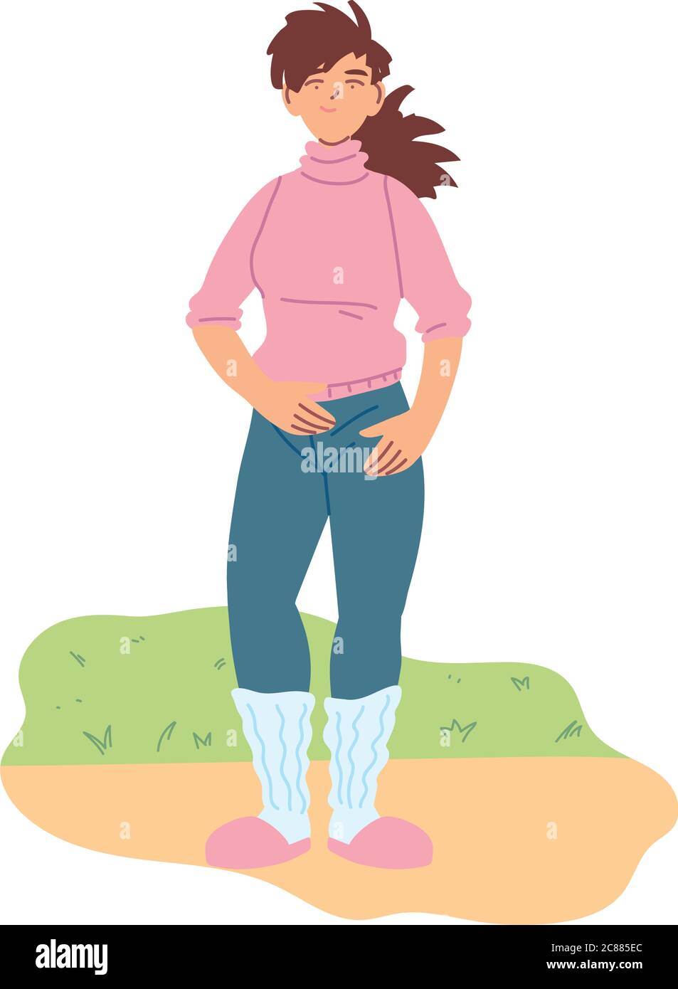 browh hair woman cartoon design, Girl female person people human and ...