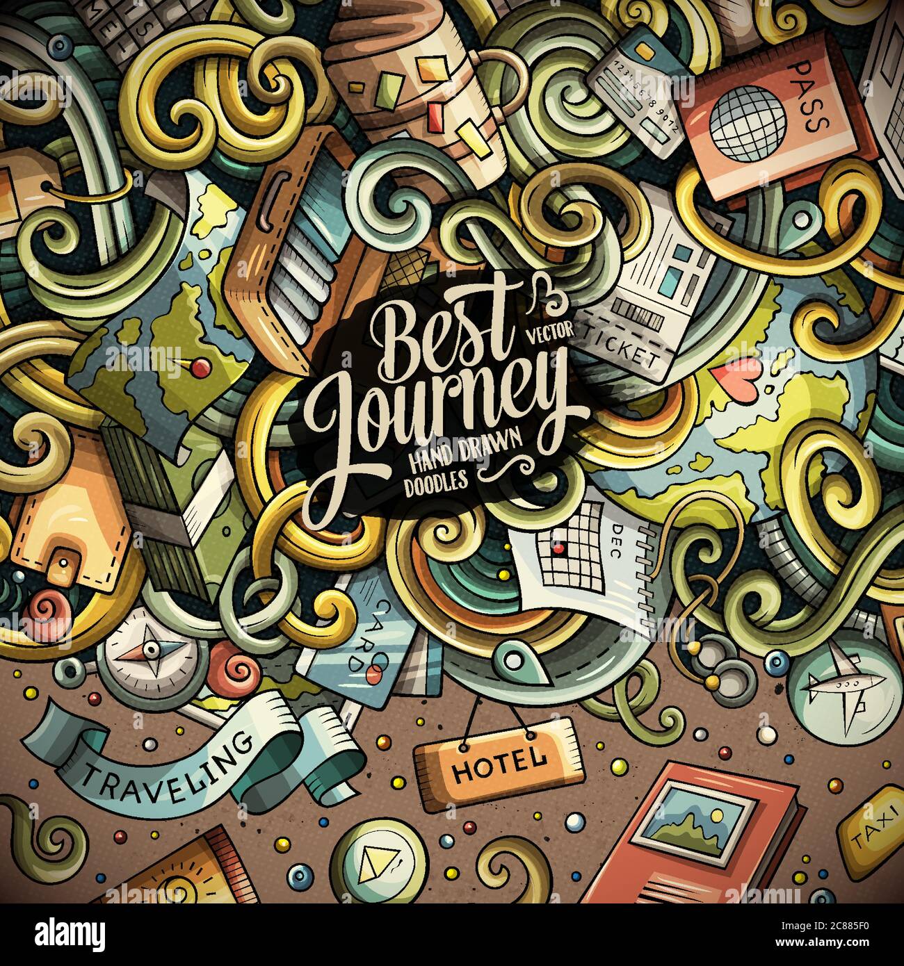 Cartoon cute doodles Travel frame design Stock Vector Image & Art - Alamy