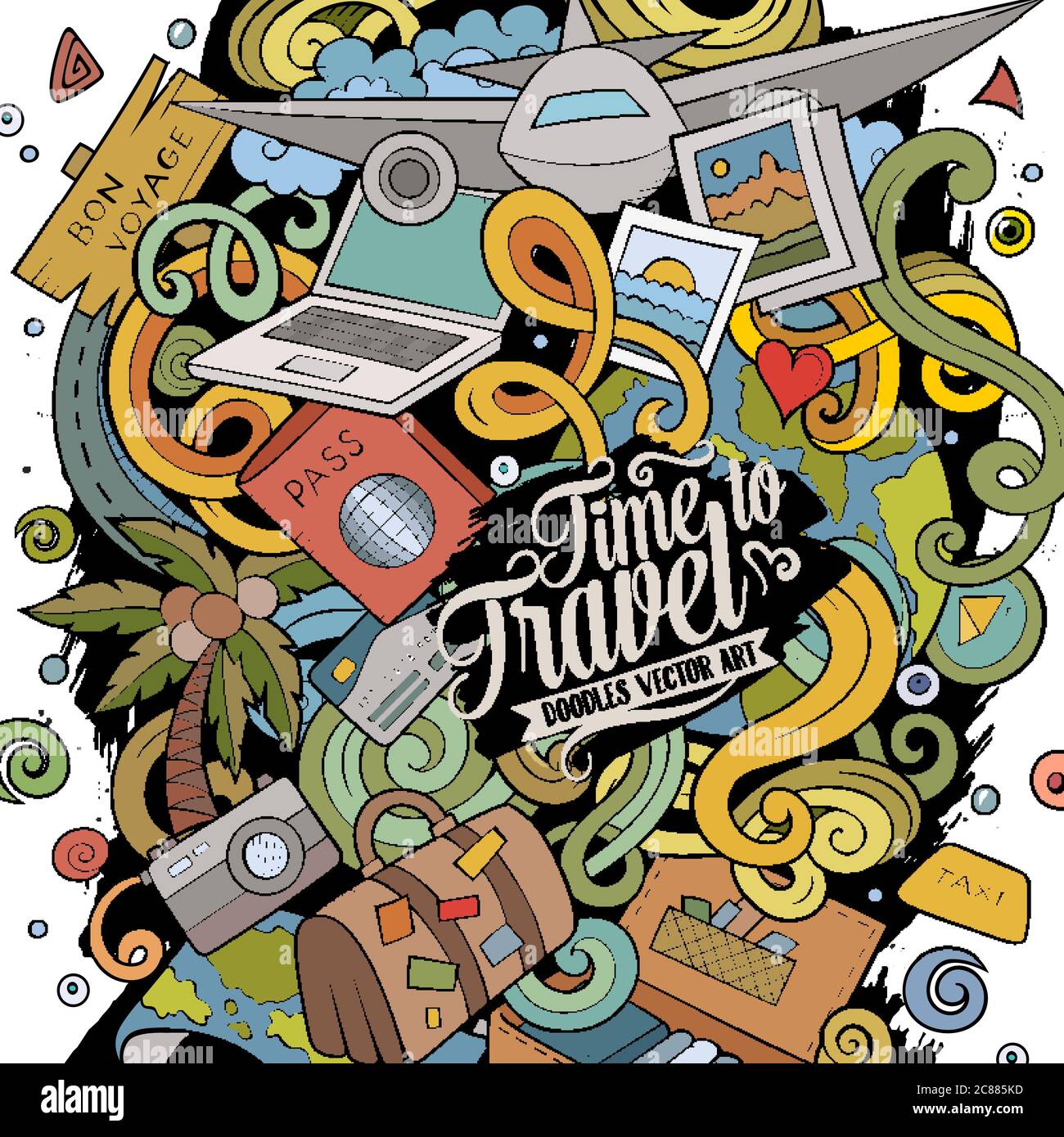 Travel bag passport cartoon Stock Vector Images - Alamy