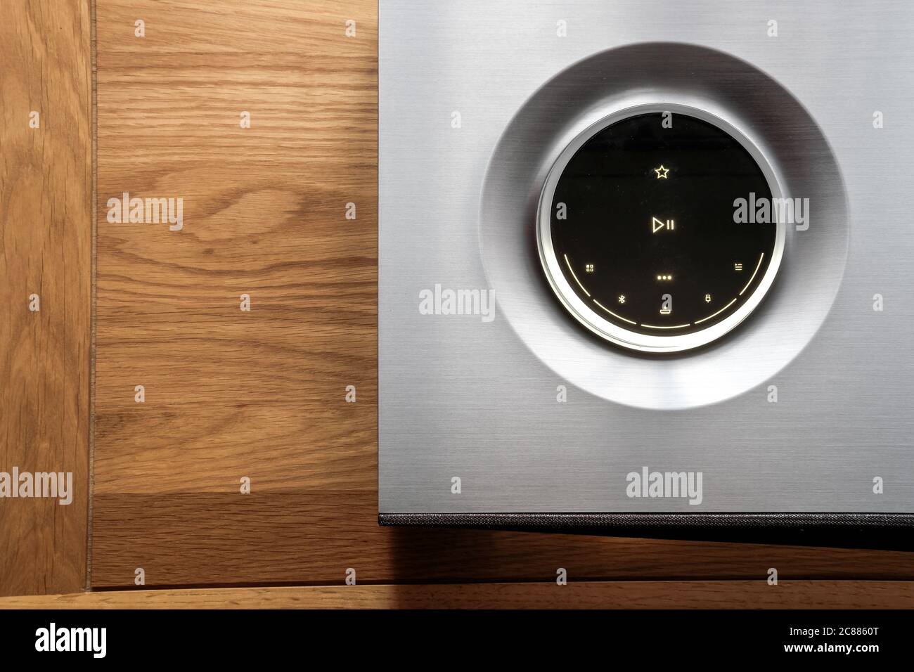 Top down view of a high end smart and hi-res audio streamer showing the ...