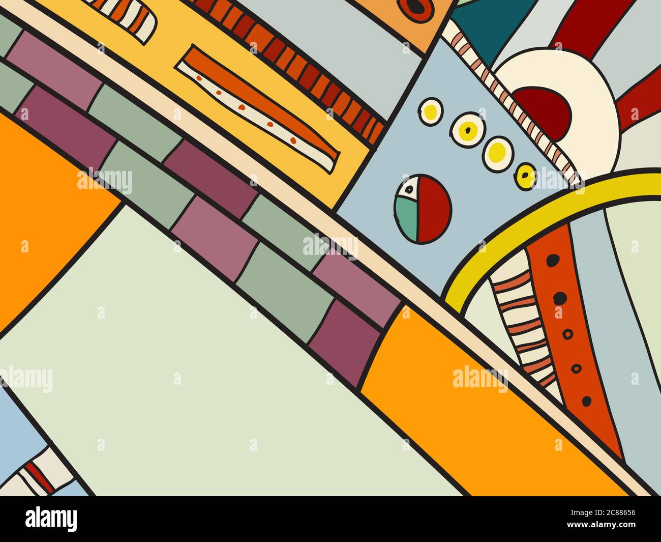 Abstract vector pattern, black and white doodles. Background for poster ...