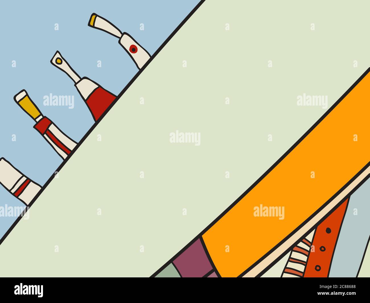 Abstract vector pattern, black and white doodles. Background for poster ...