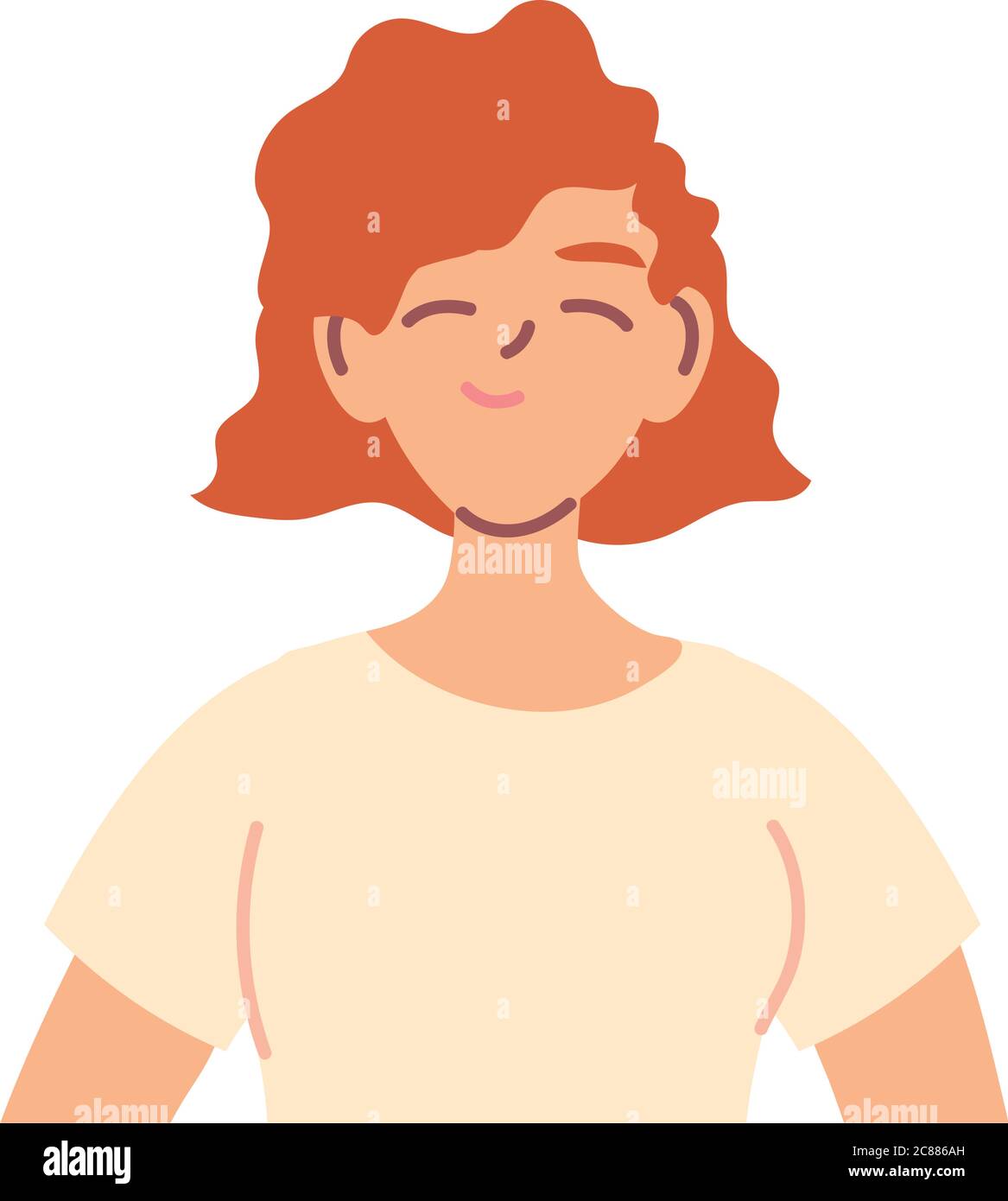 red hair woman cartoon design, Girl female person people human and ...