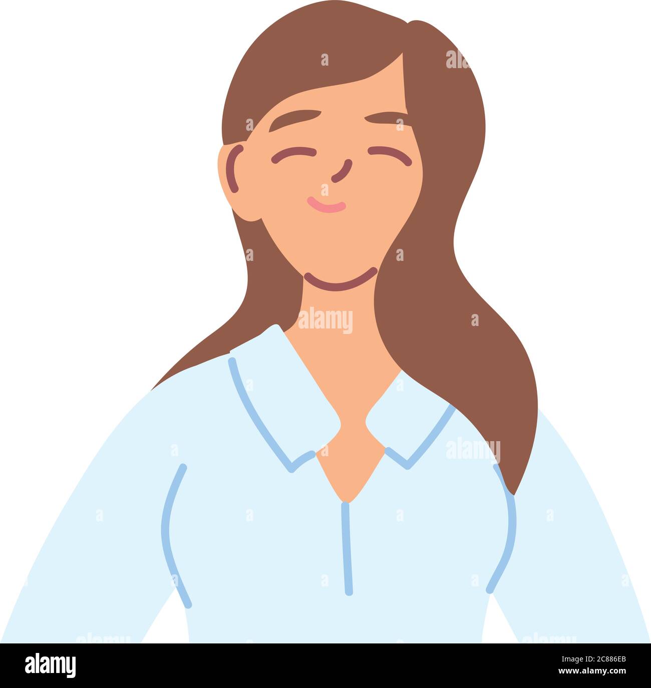 browh hair woman cartoon design, Girl female person people human and ...