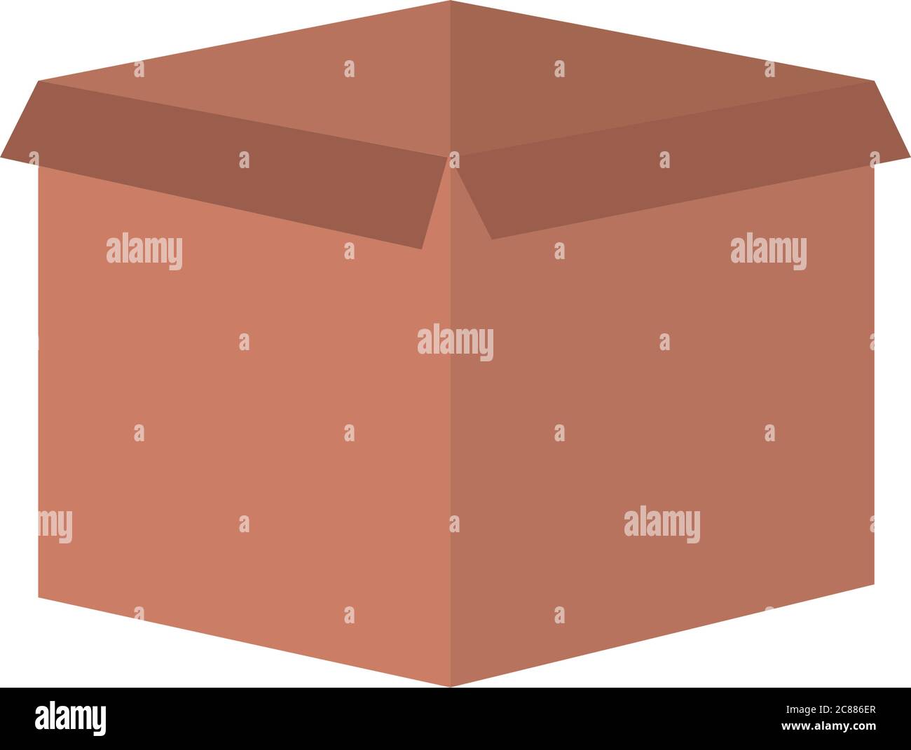 carton box icon over white background, flat style, vector illustration ...