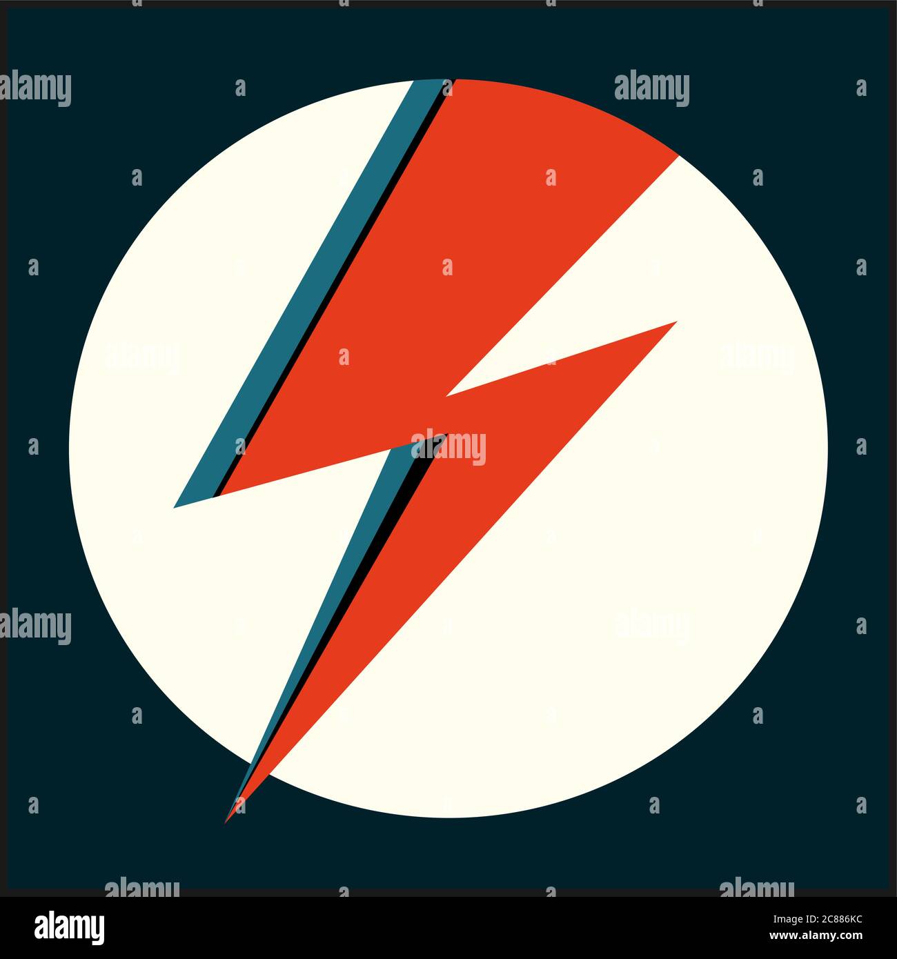 Red flash. Vector illustration with lightning in white circle for logo ...