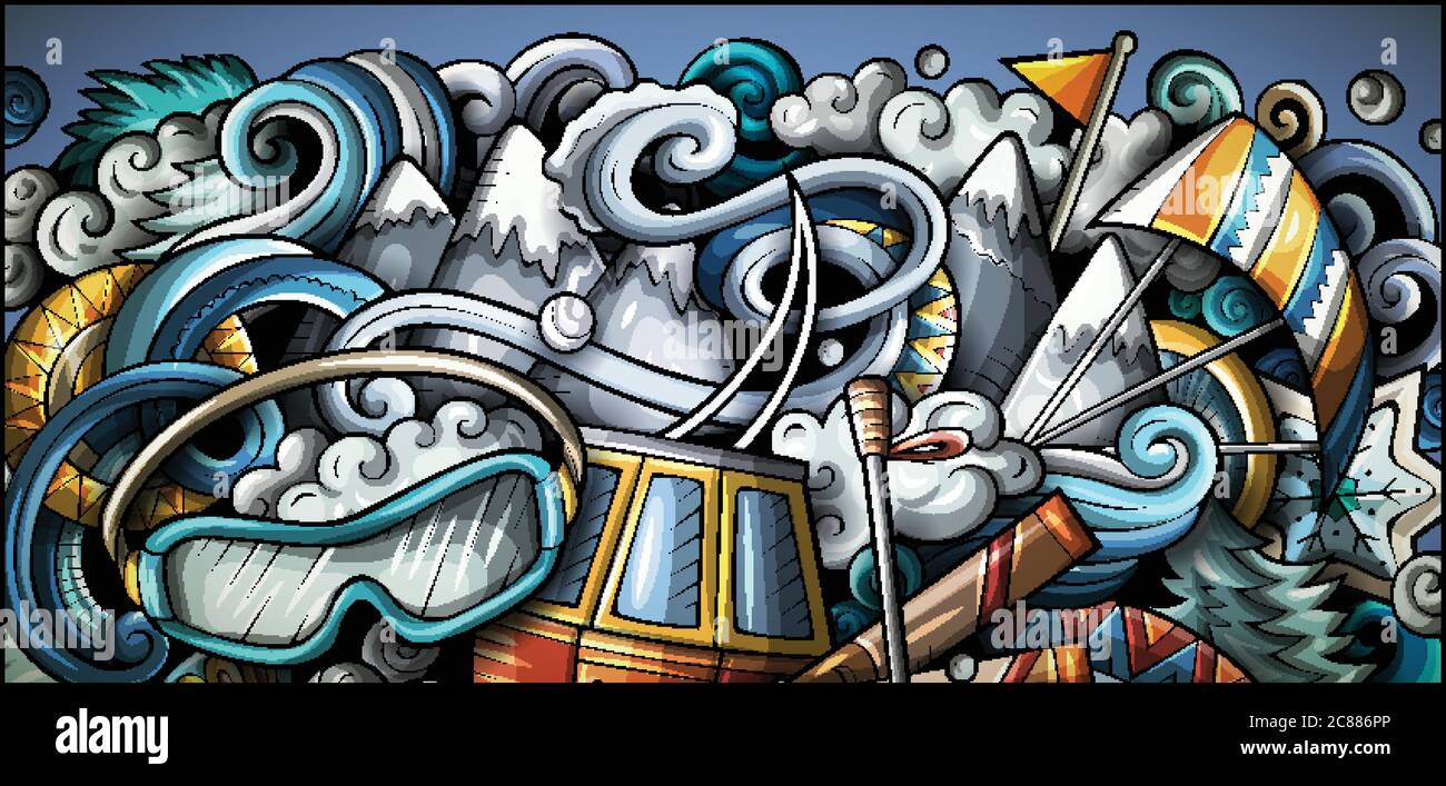 Colorful winter sports composition Stock Vector Images - Alamy