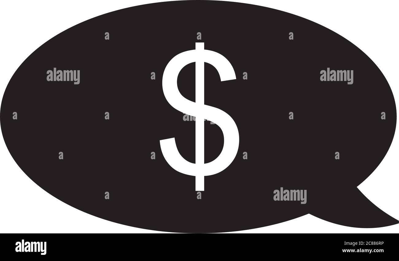 speech bubble with money symbol icon over white background, silhouette ...