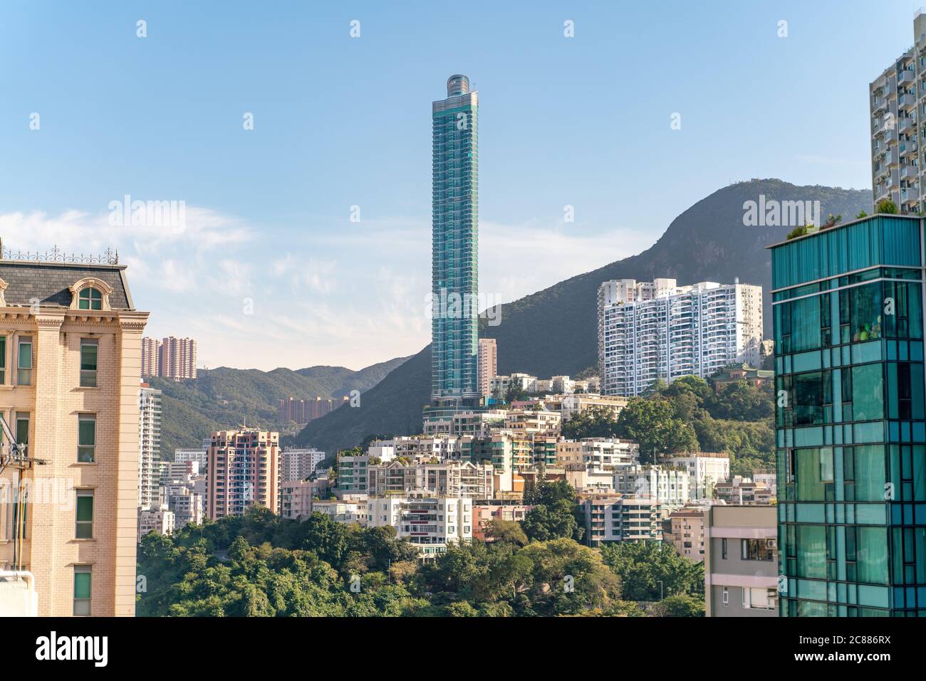 The amazing view of Hong-Kong cityscape full of skyscrapers from the ...