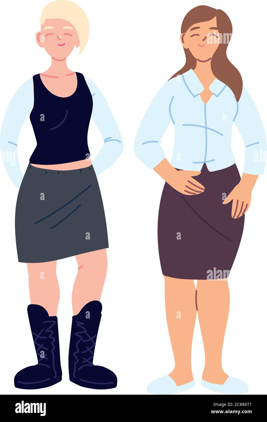 european and american women cartoons design, Cultural and friendship ...