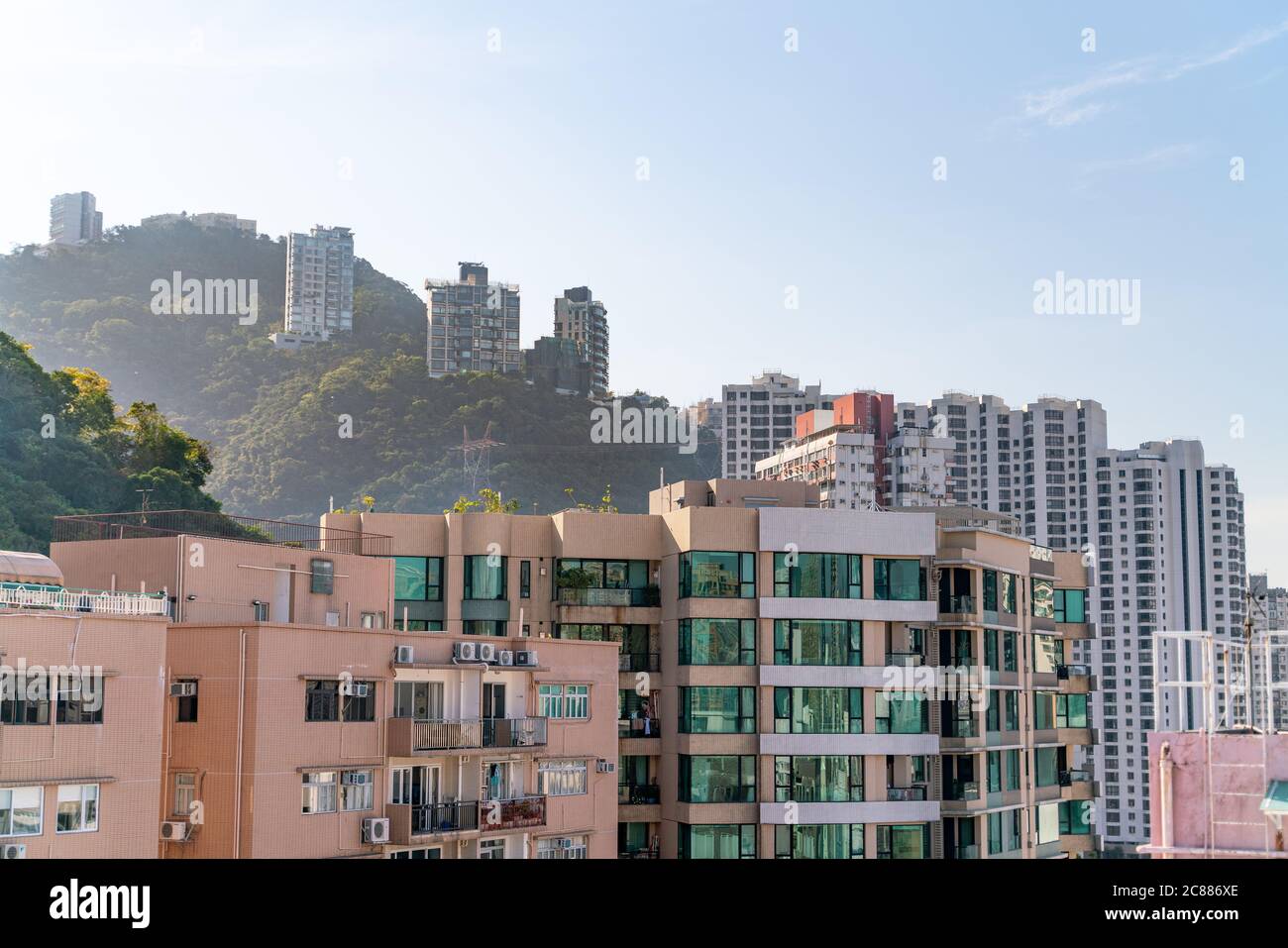 The amazing view of Hong-Kong cityscape full of skyscrapers from the ...