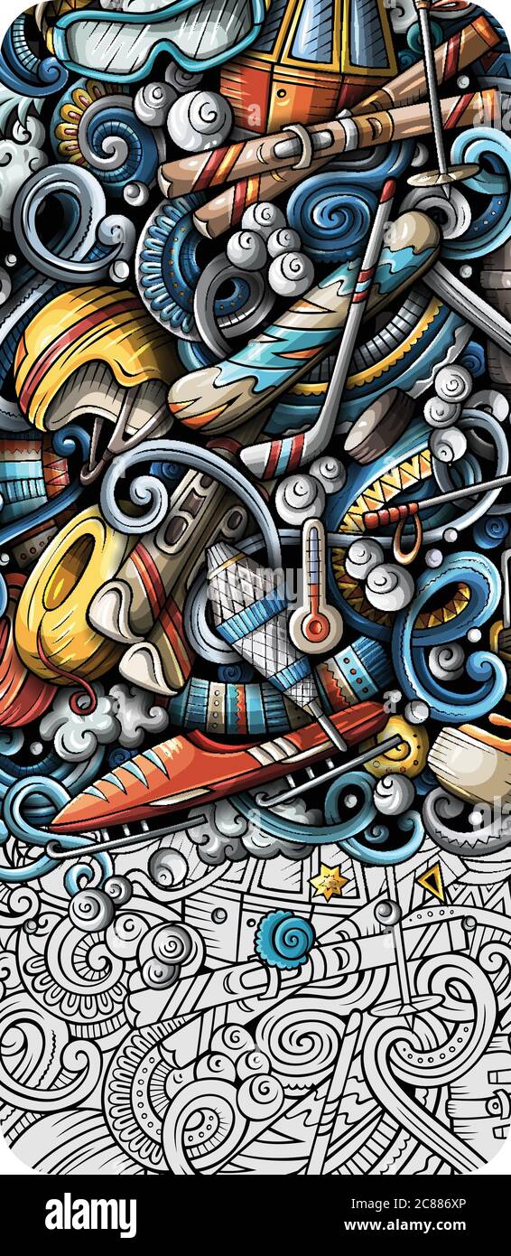 Colorful winter sports composition Stock Vector Images - Alamy