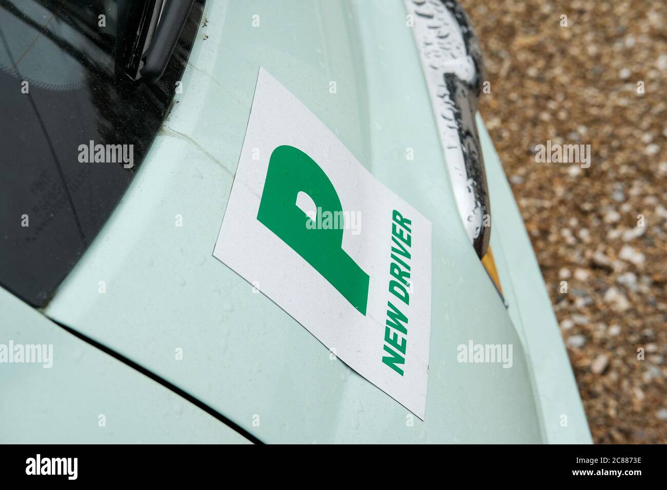 Newly fitted magnetic New Driver plate seen attached to the rear of a ...