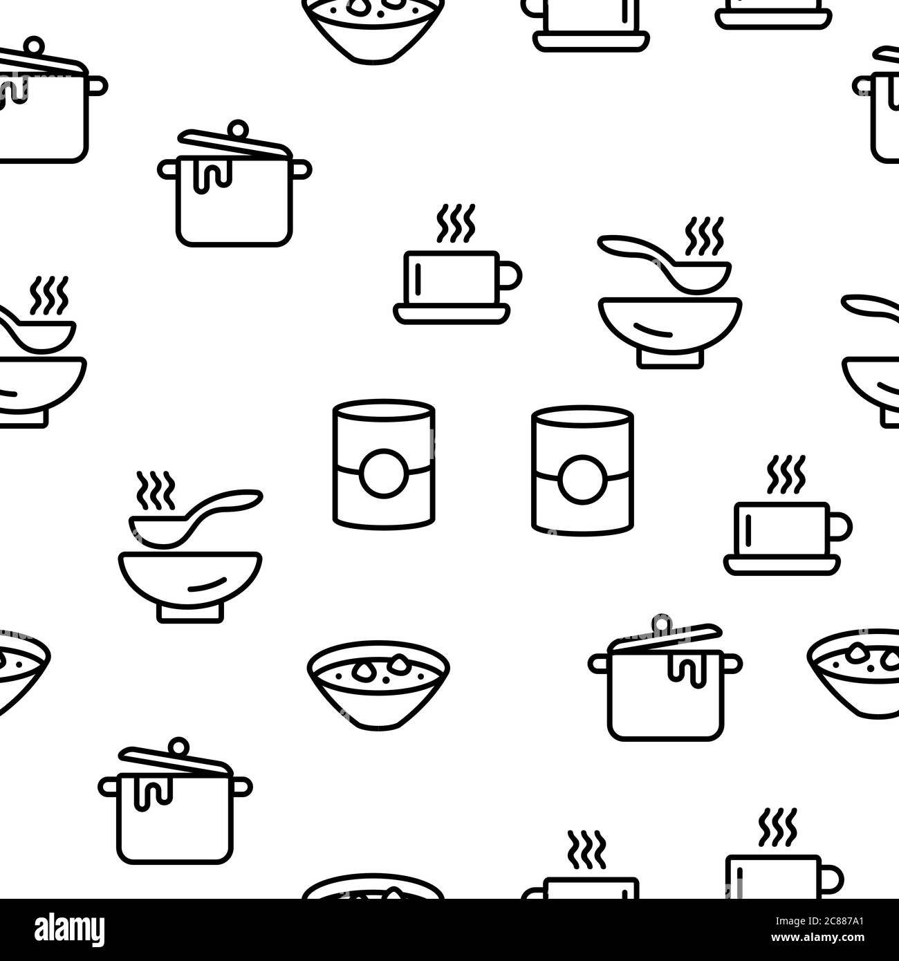 Soup Different Recipe Vector Seamless Pattern Stock Vector Image & Art ...