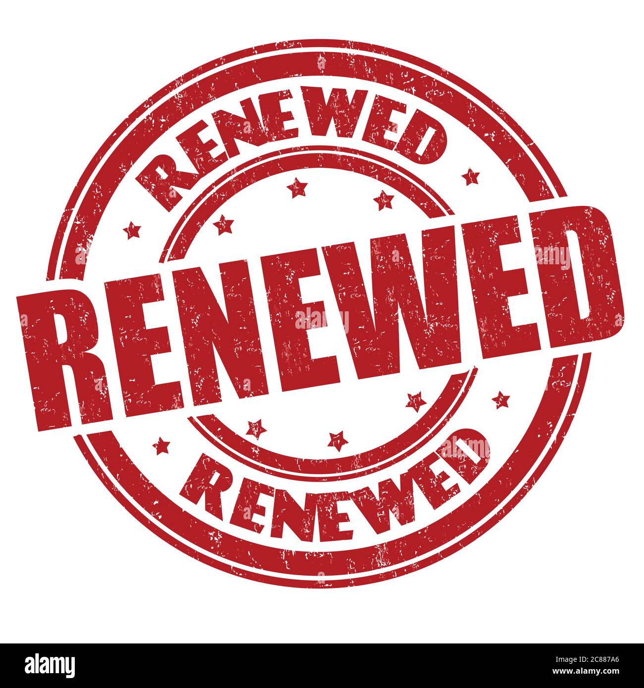 Renewed sign or stamp on white background, vector illustration Stock ...