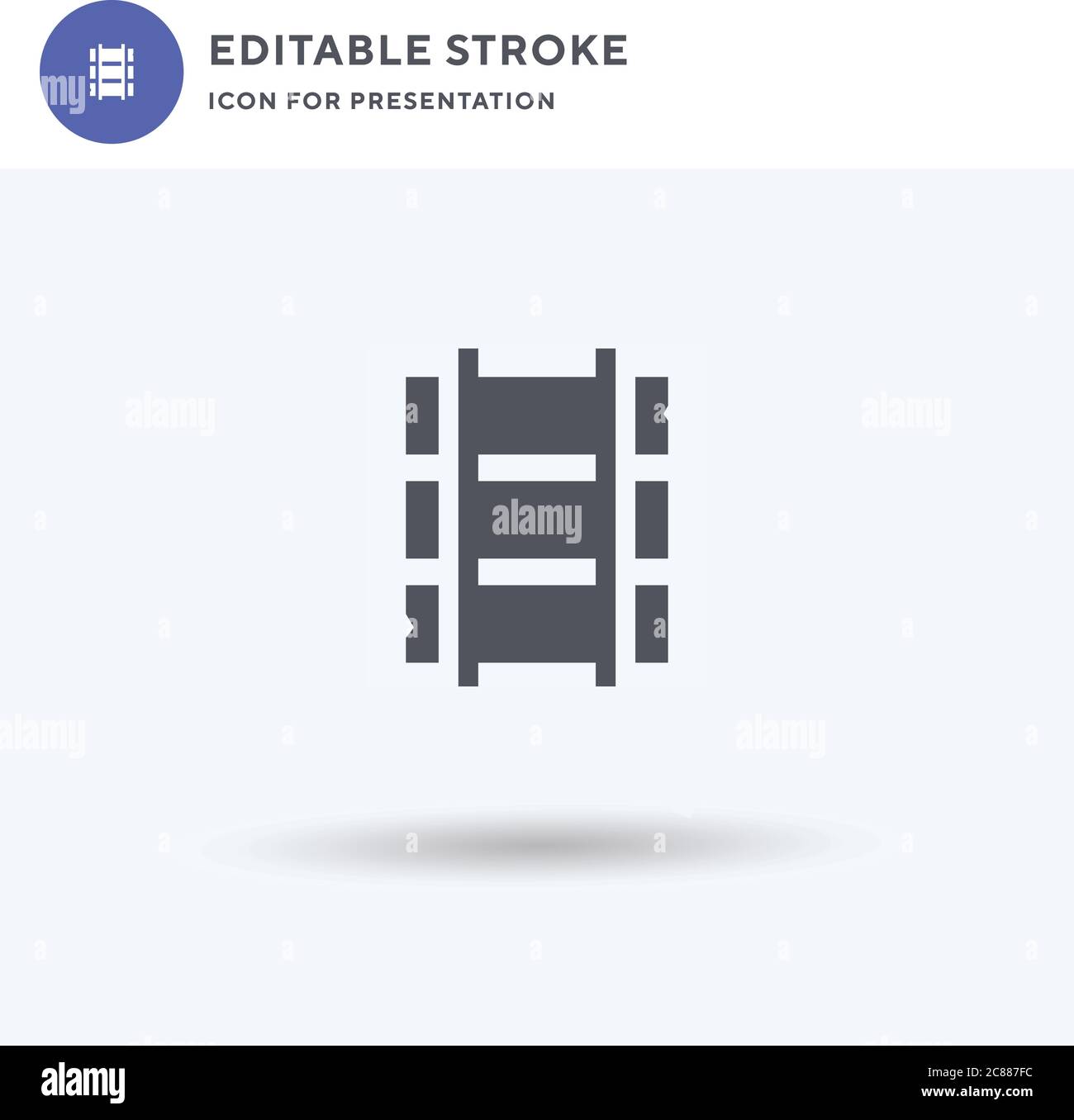 Train Track icon vector, filled flat sign, solid pictogram isolated on ...