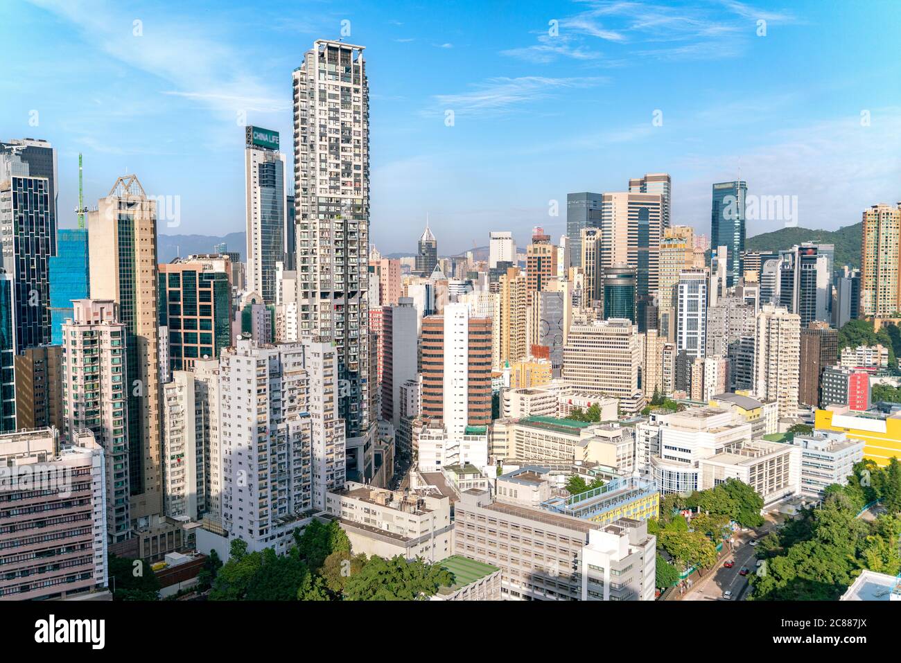 The amazing view of Hong-Kong cityscape full of skyscrapers from the ...