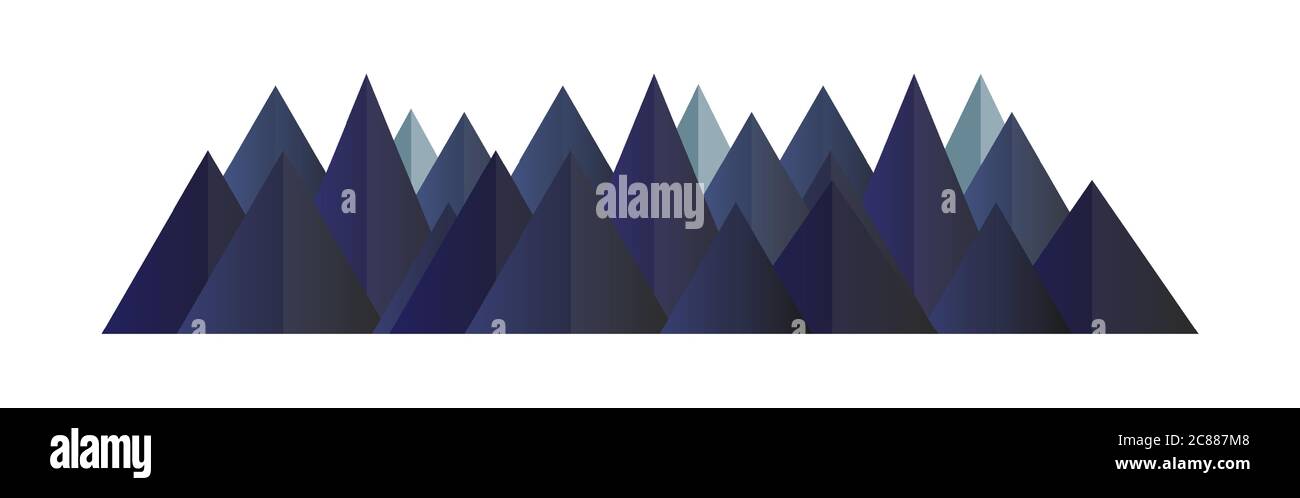 Low poly green mountains range. Vector polygonal shapes isolated ...