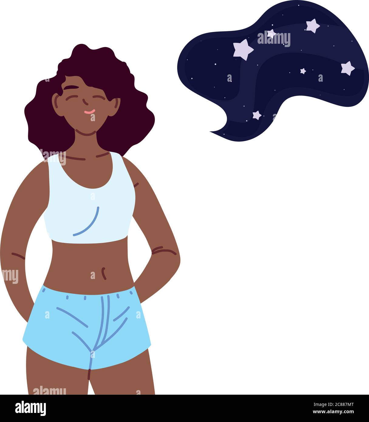 black woman cartoon with night bubble design, Girl female person people ...