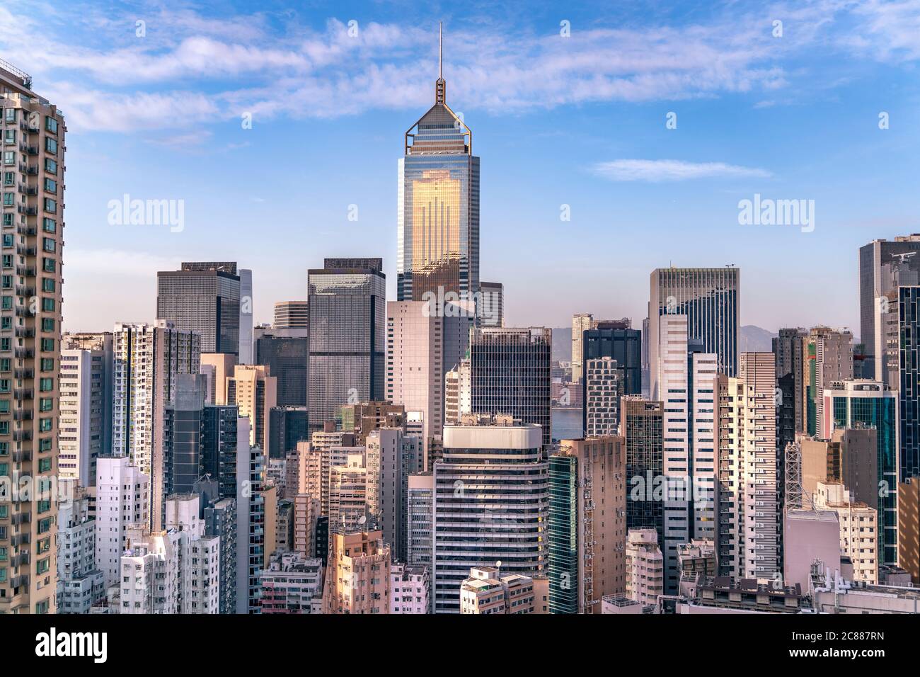 The amazing view of Hong-Kong cityscape full of skyscrapers from the ...