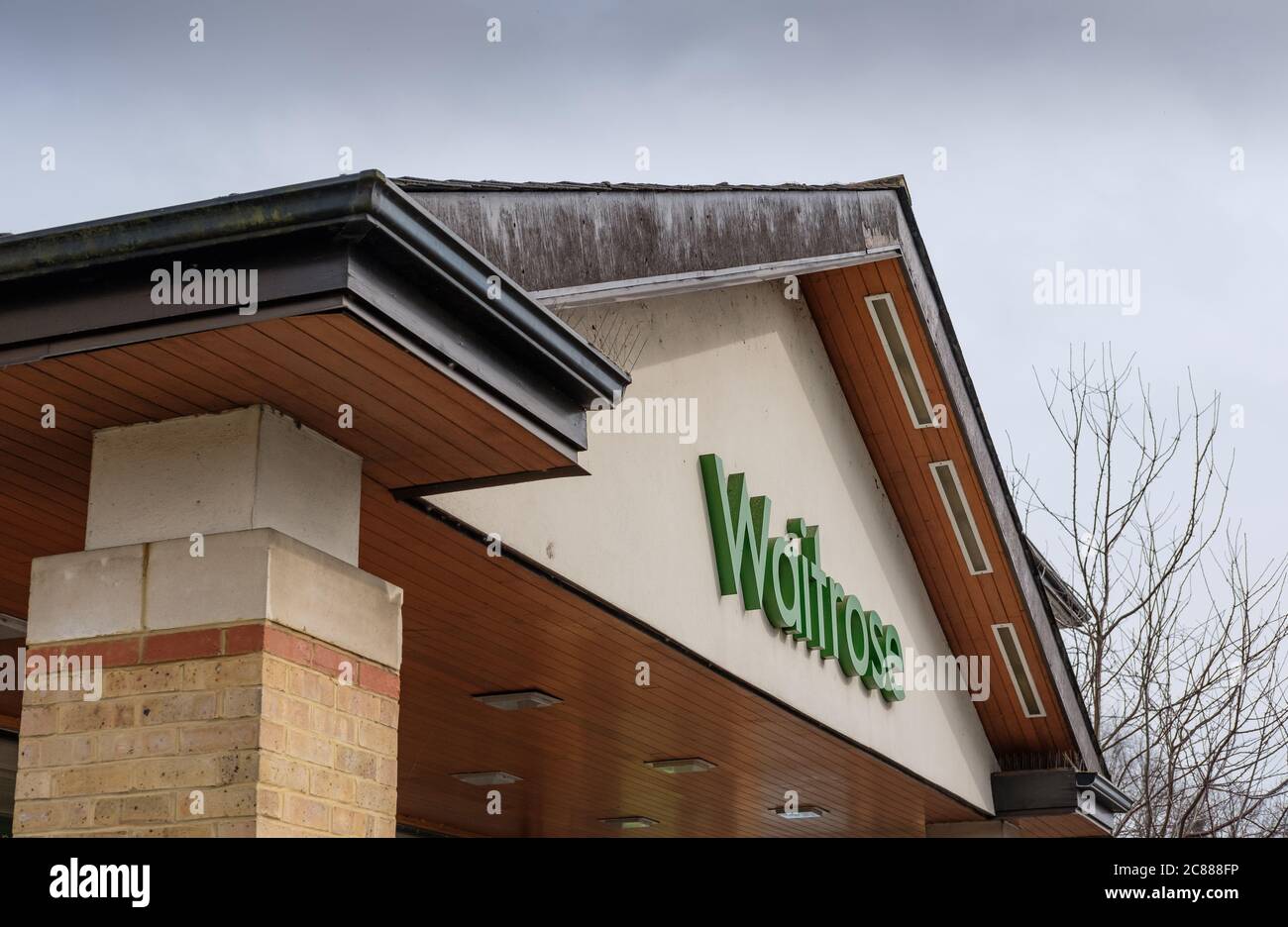 Detailed building view of a well-known, British supermarket showing ...