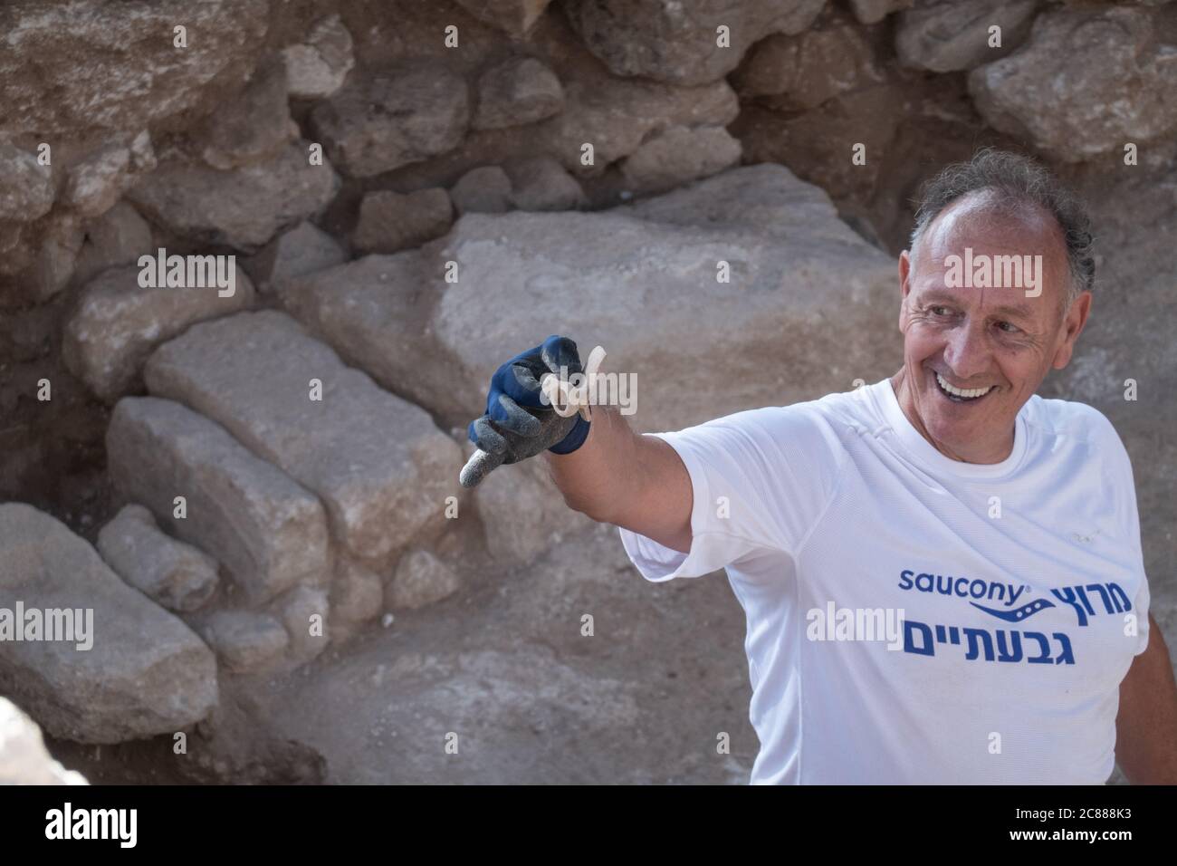 Jerusalem, Israel. 22nd July, 2020. An archaeologist shares his ...