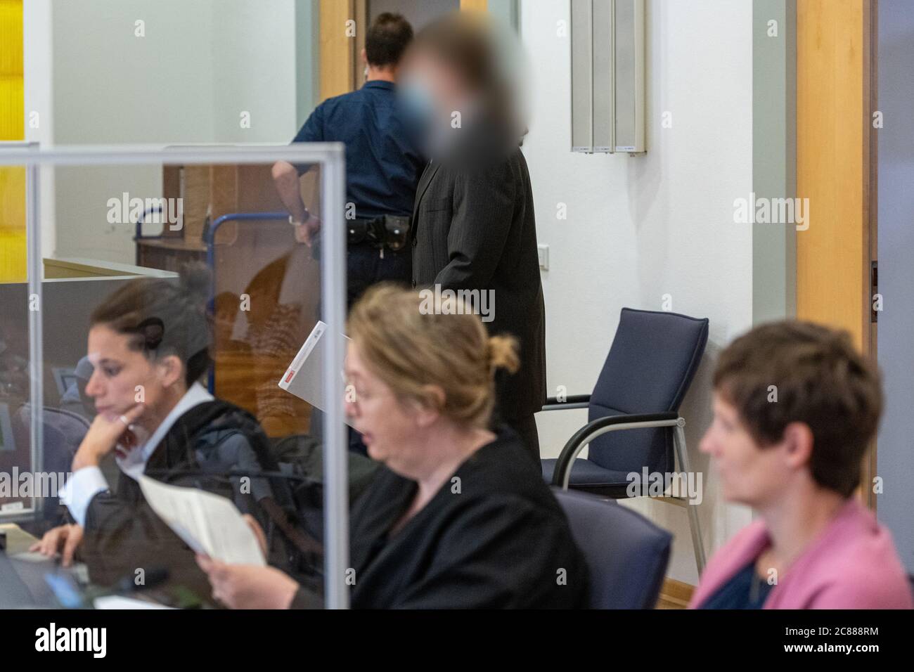 Regensburg, Germany. 22nd July, 2020. The accused (M) enters the ...