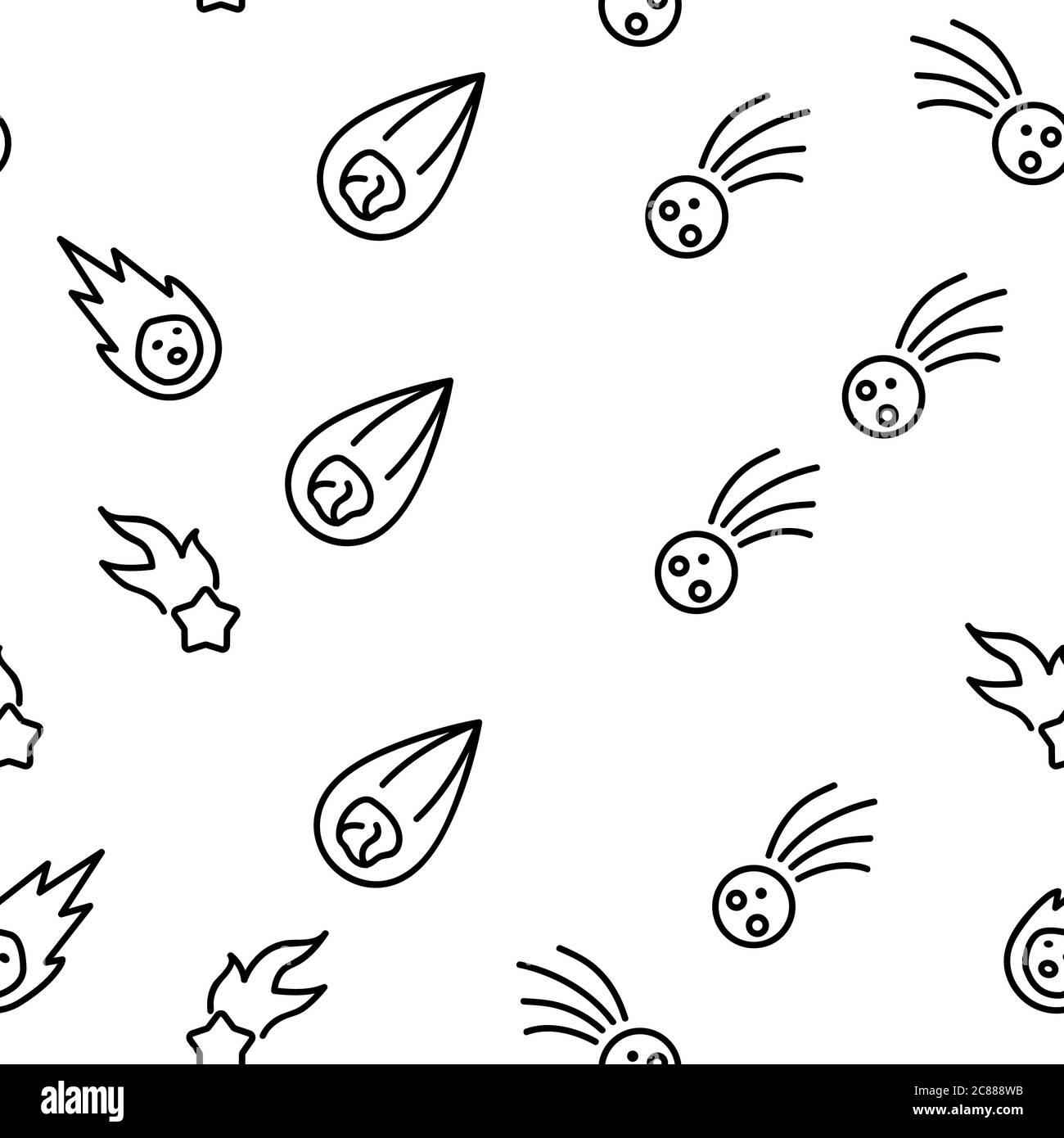 Meteor Cosmic Body Vector Seamless Pattern Stock Vector Image & Art - Alamy