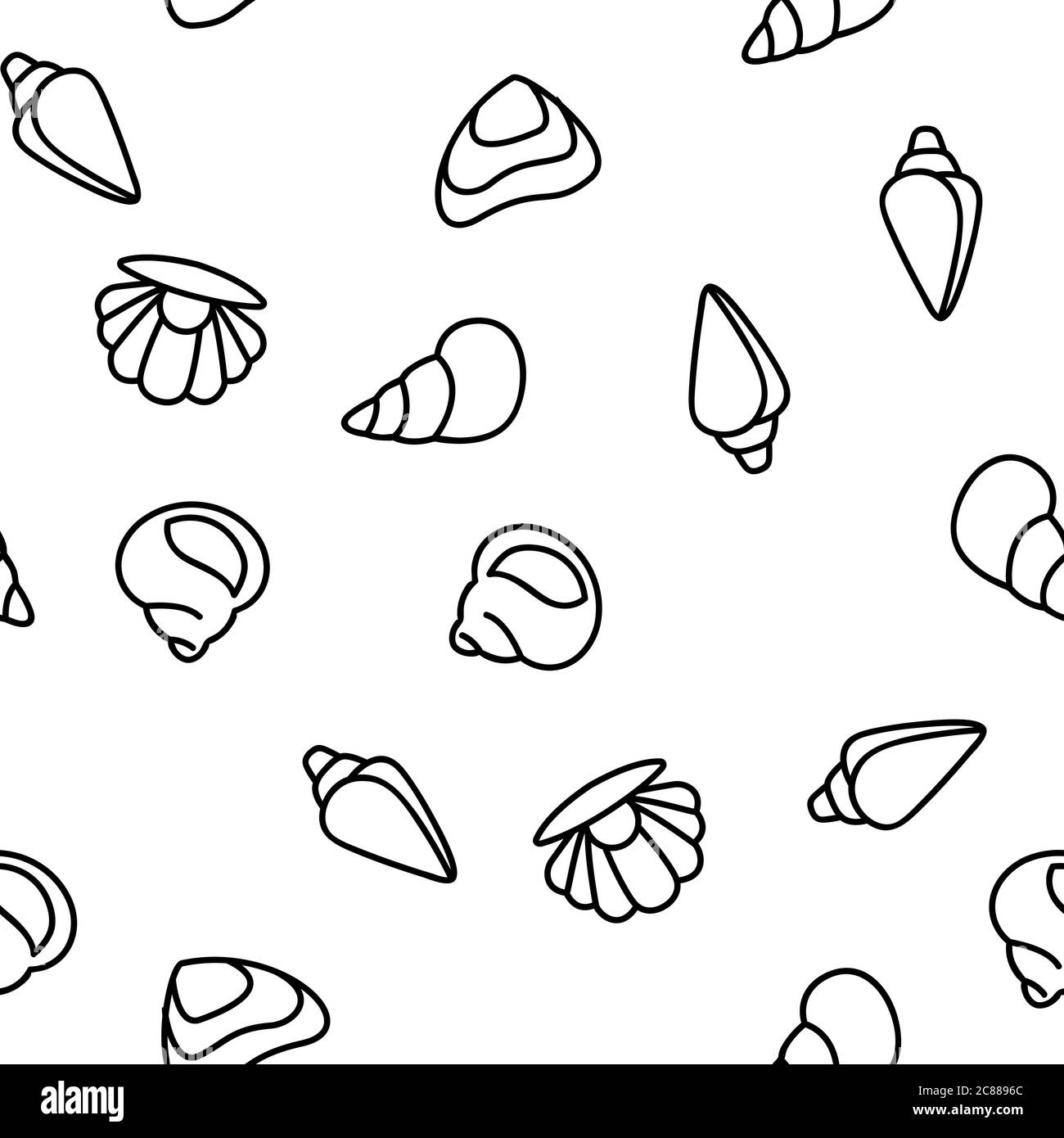 Shell And Marine Conch Vector Seamless Pattern Stock Vector Image & Art ...