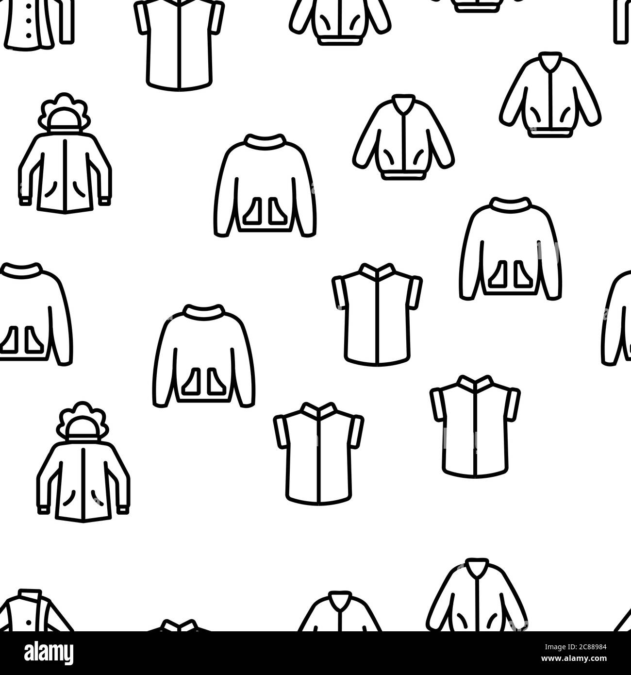 Jacket Fashion Clothes Vector Seamless Pattern Stock Vector Image & Art ...