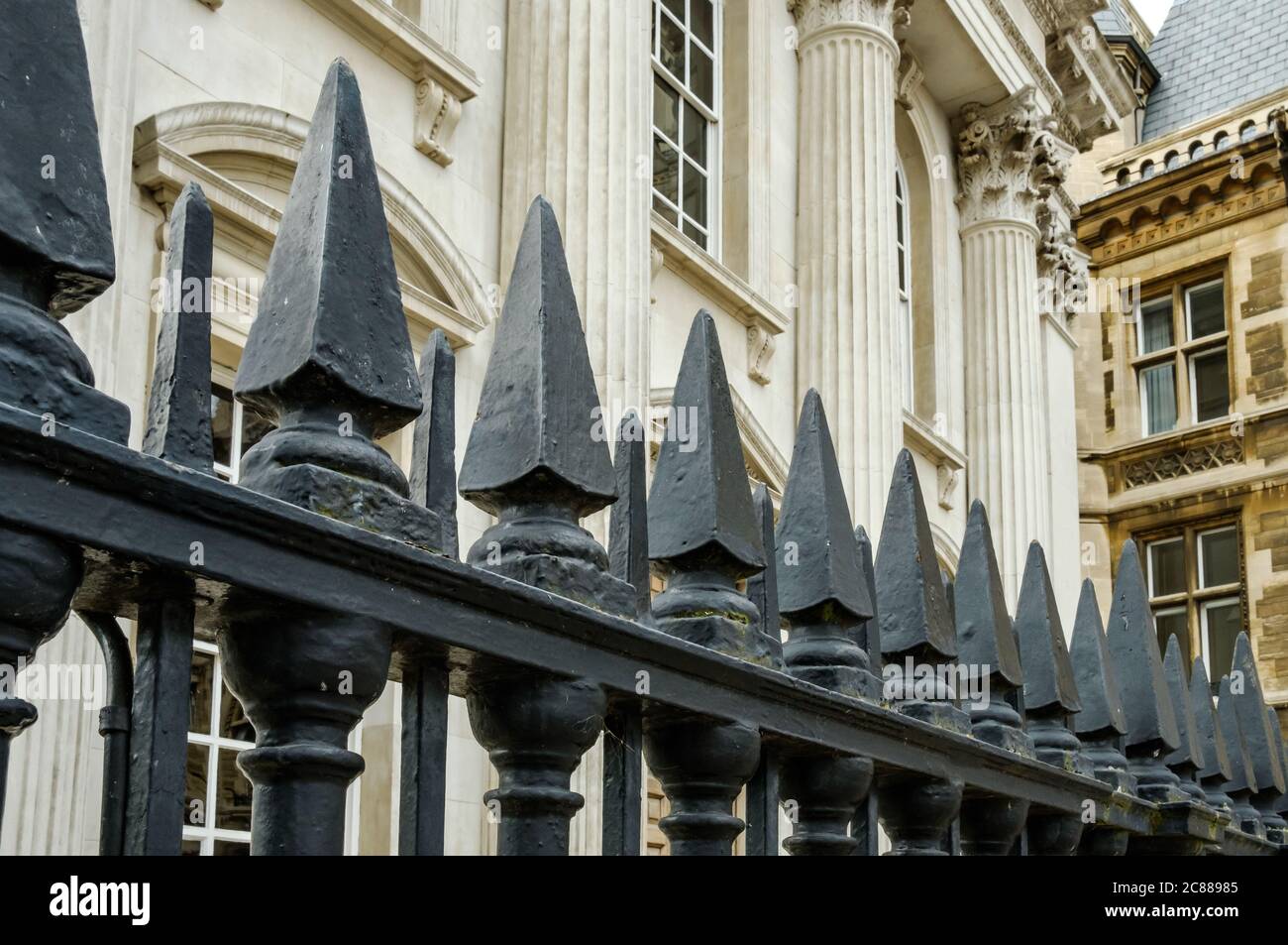 Wrought Iron architectural fencing seen in front of a famous Cambridge ...