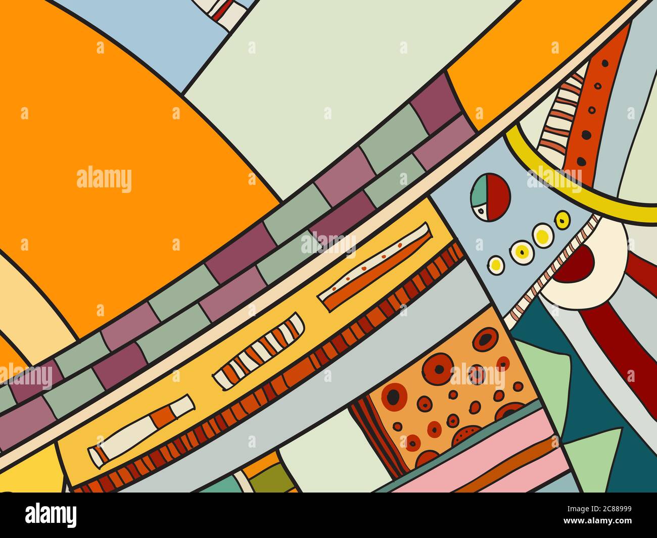 Abstract vector pattern, black and white doodles. Background for poster ...