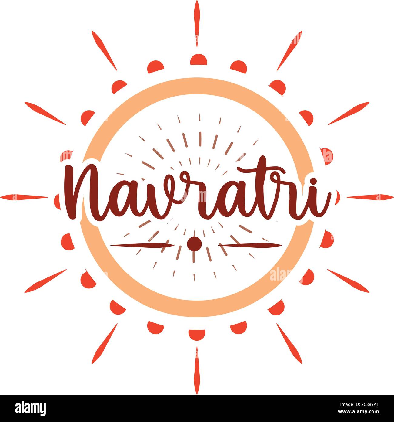 happy navratri, goddess durga festival celebration hinduism flat style ...