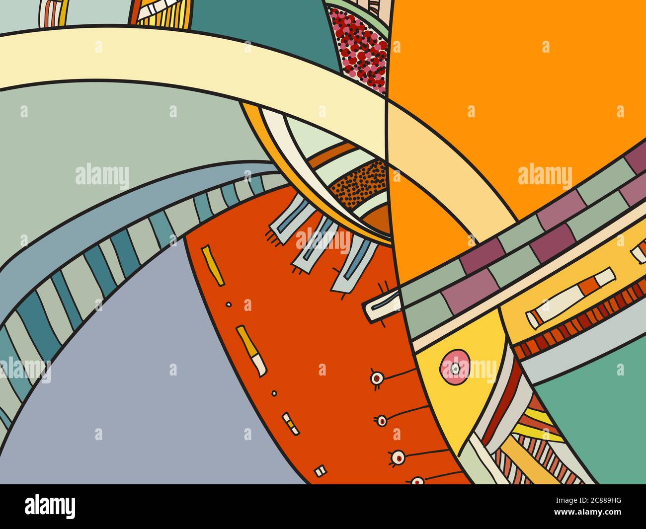 Abstract vector pattern, black and white doodles. Background for poster ...