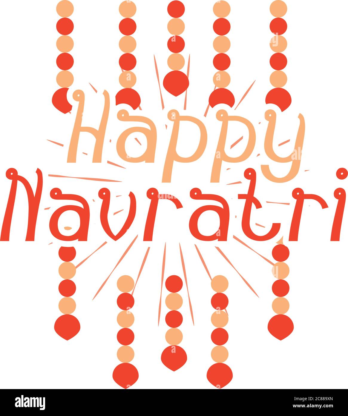 happy navratri celebration, cultural decoration indian flat style icon ...
