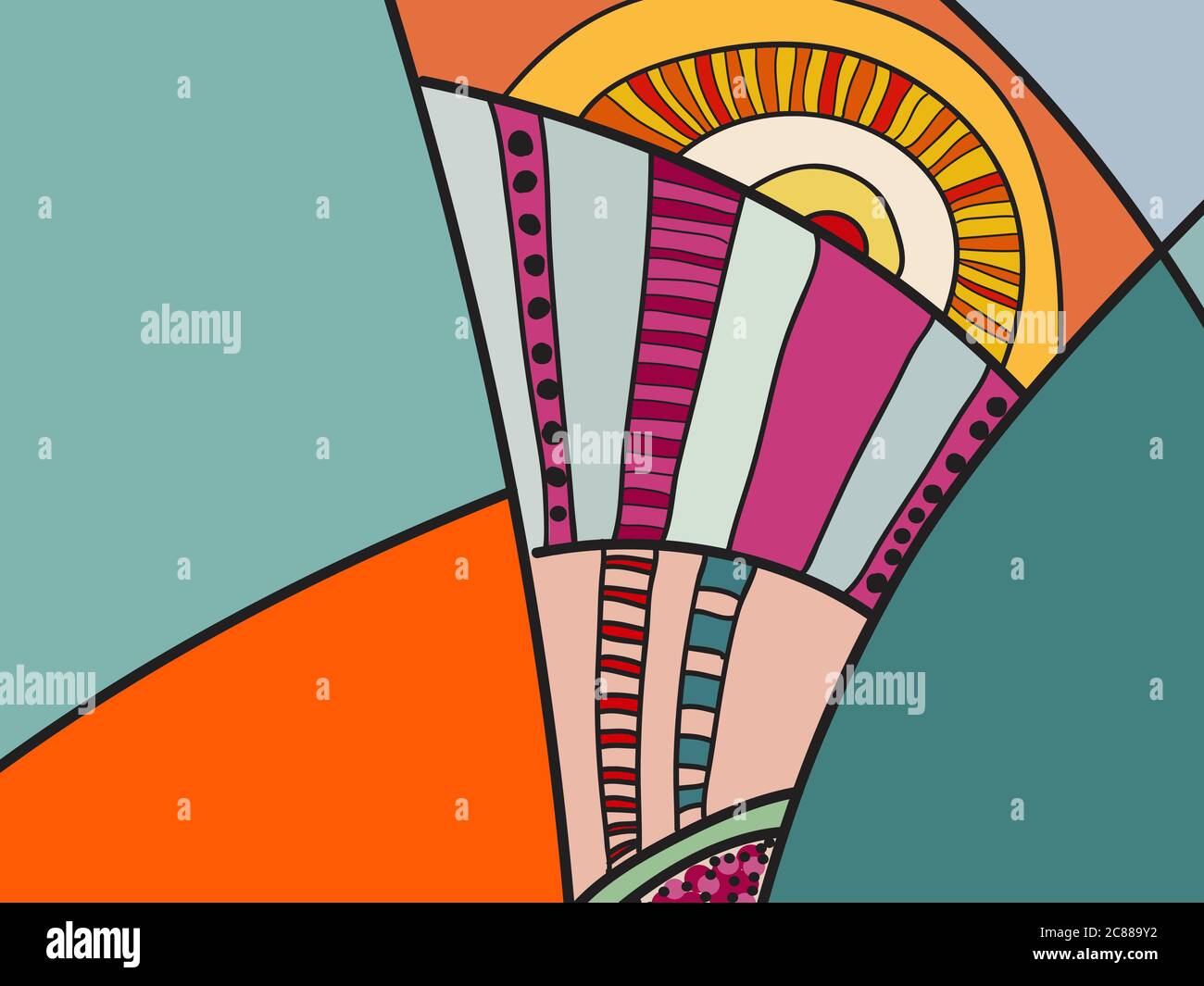 Abstract vector pattern, black and white doodles. Background for poster ...