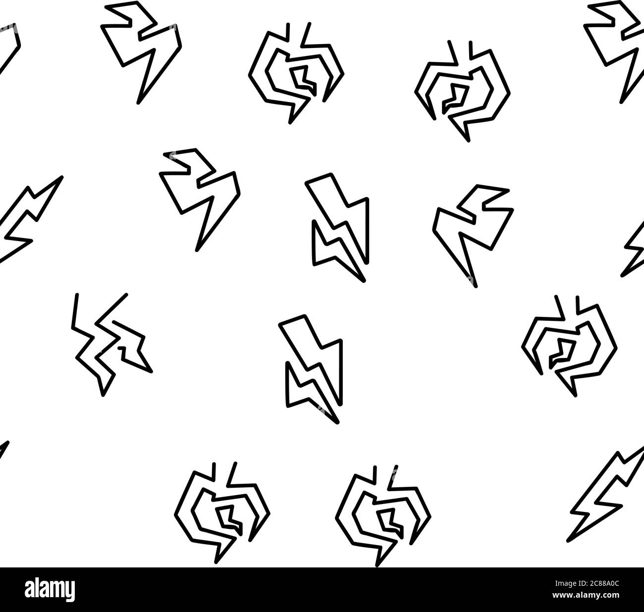 Bolt Lightning Flash Vector Seamless Pattern Stock Vector Image & Art ...