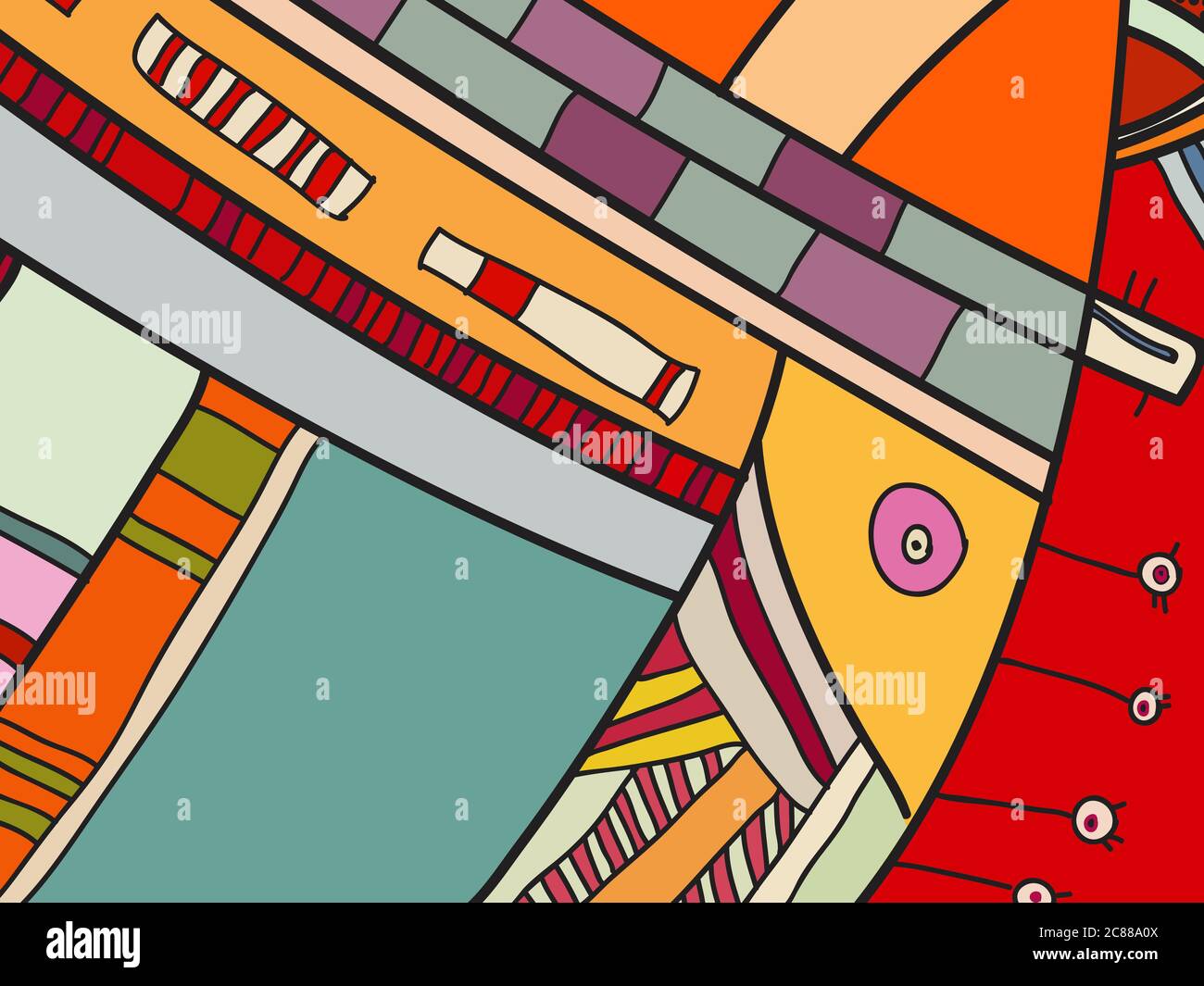 Abstract vector pattern, black and white doodles. Background for poster ...