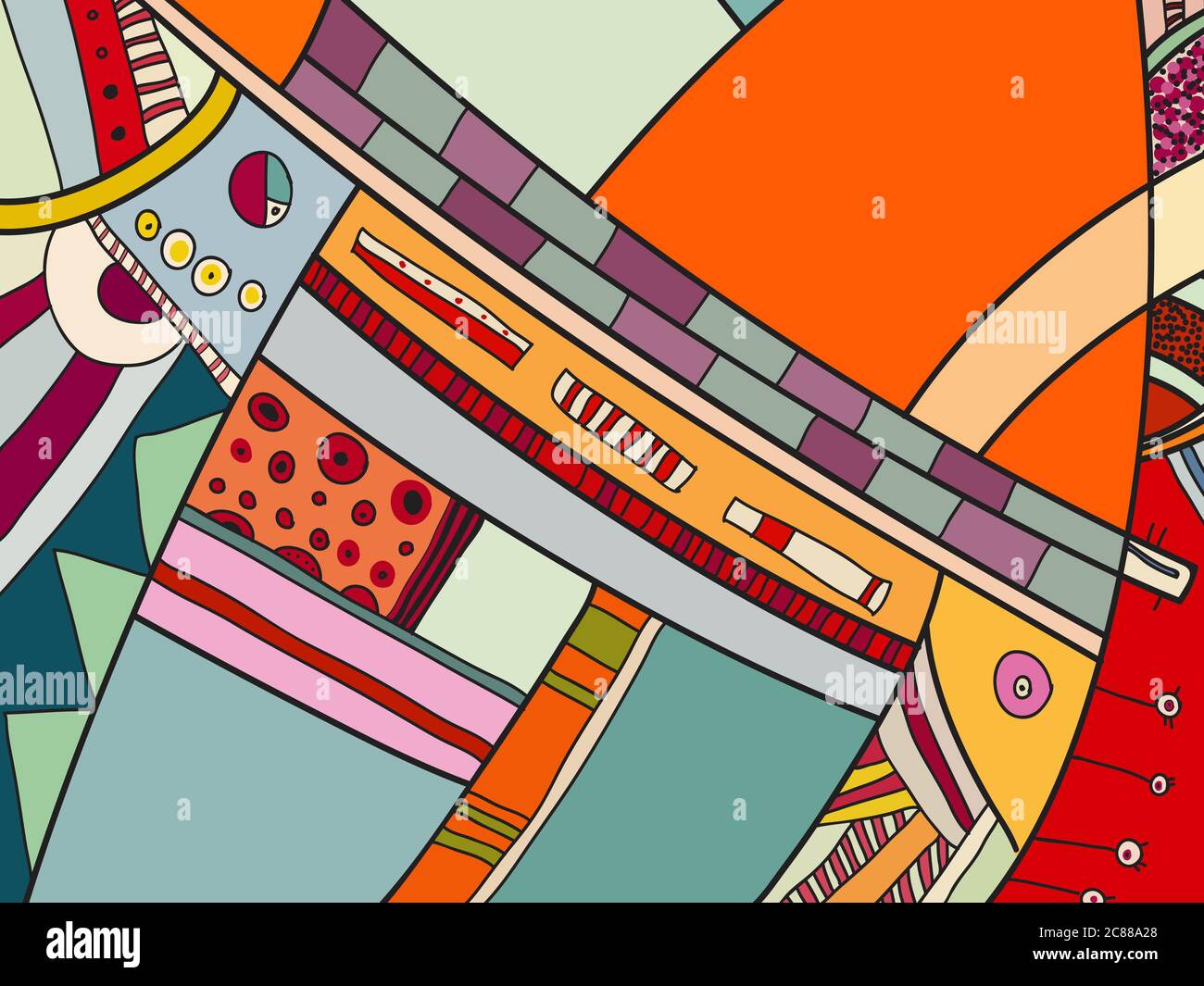 Abstract vector pattern, black and white doodles. Background for poster ...