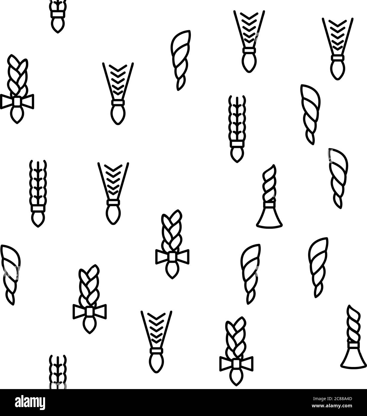 Braid Bread Hairstyles Vector Seamless Pattern Stock Vector Image & Art ...