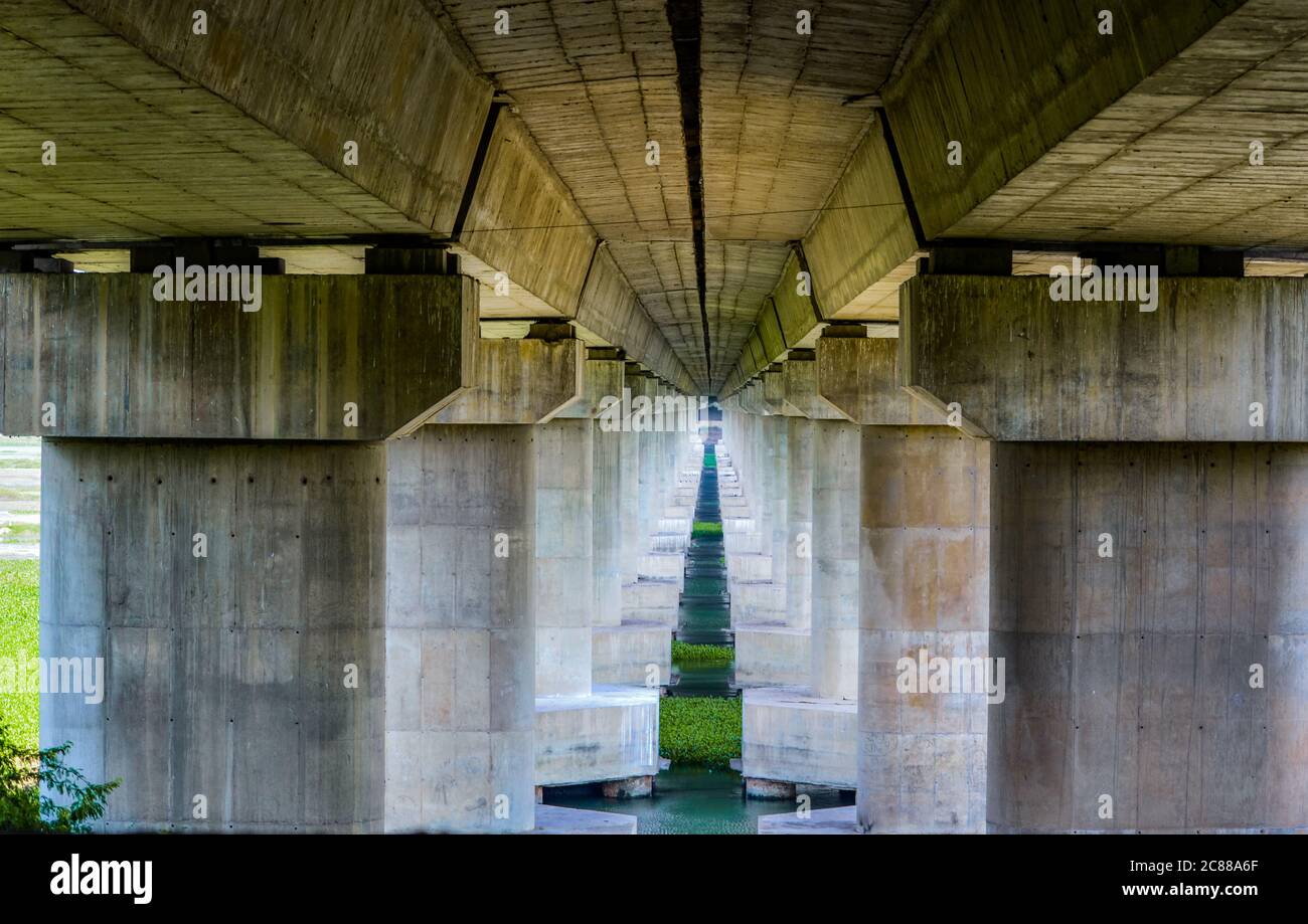 A View Of Under The Bridge Stock Photo - Alamy