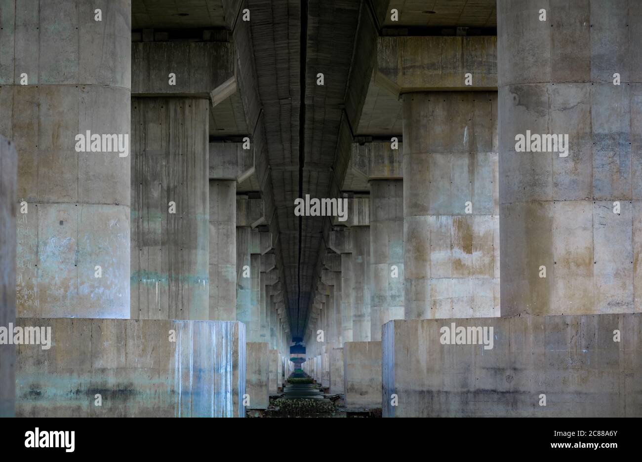 A View Of Under The Bridge Stock Photo - Alamy