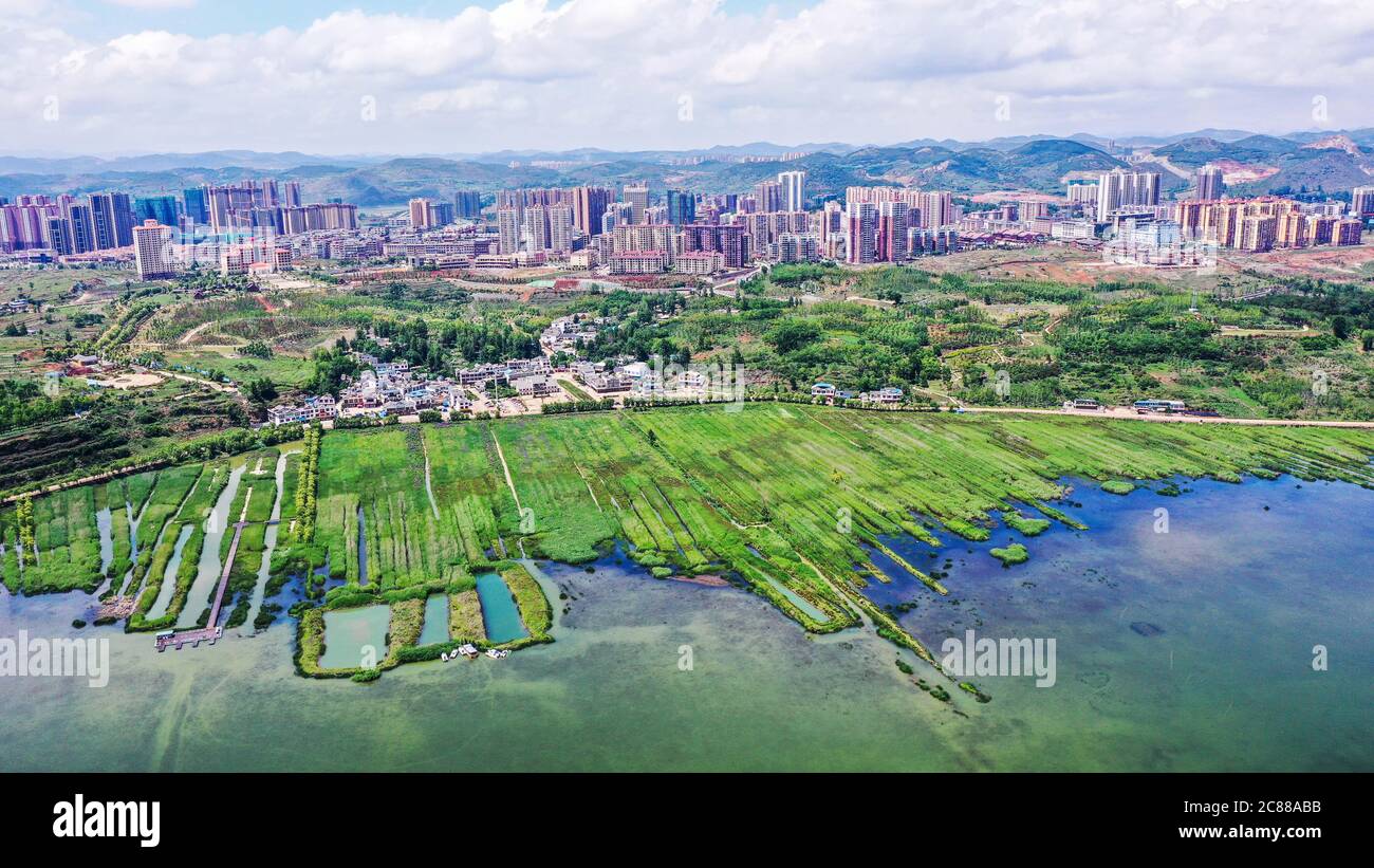 Weining, China's Guizhou Province. 10th June, 2020. Aerial photo shows ...