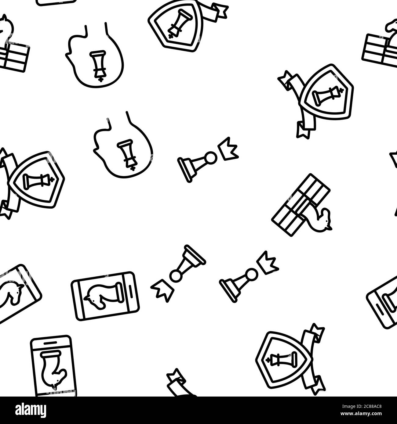 Chess Strategy Game Vector Seamless Pattern Stock Vector Image & Art ...