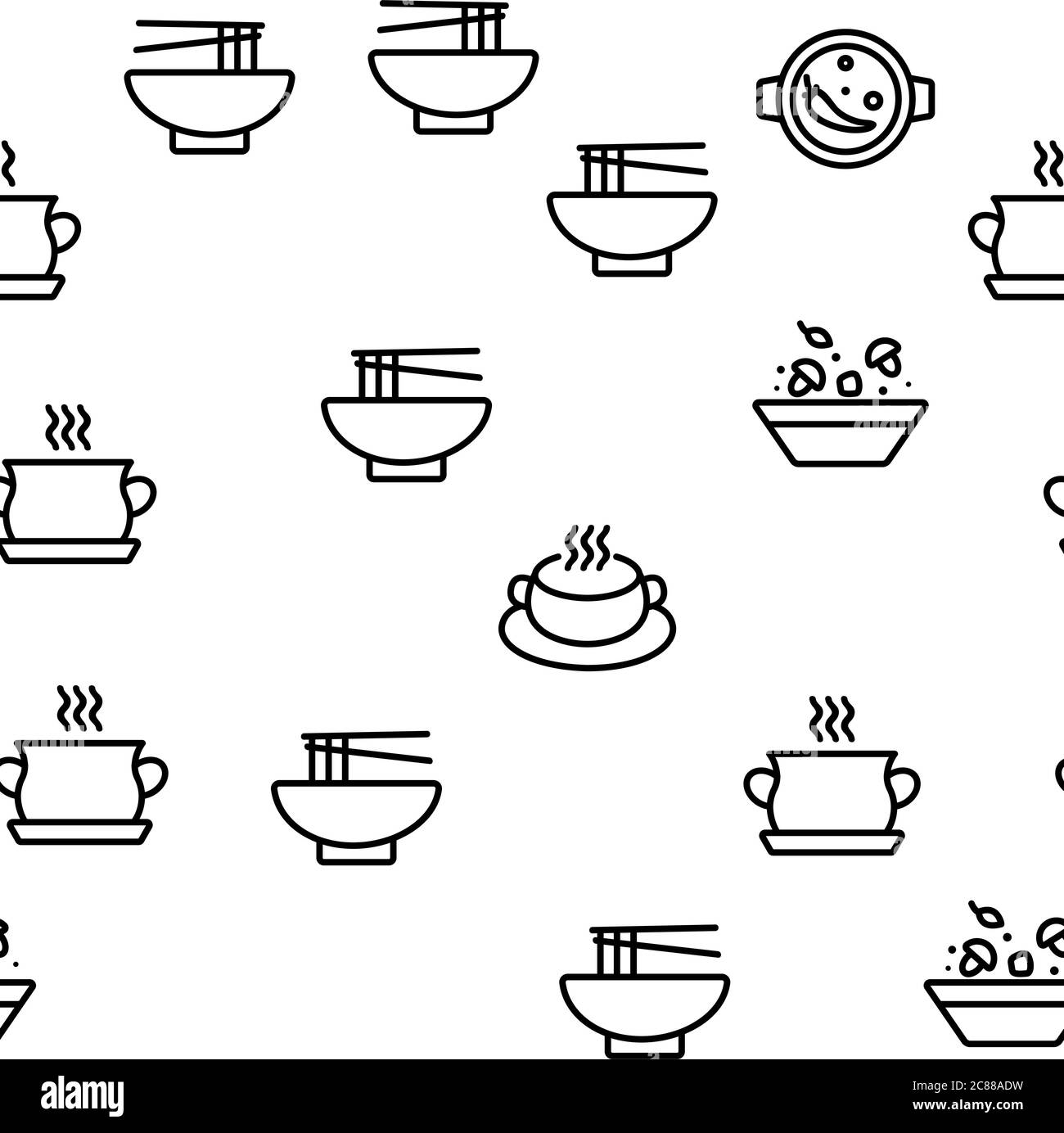 Soup Different Recipe Vector Seamless Pattern Stock Vector Image & Art ...