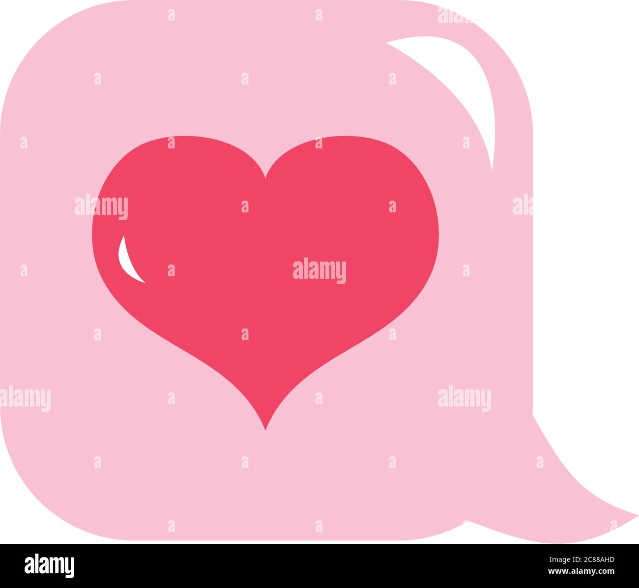 love speech bubble icon over white background, flat style, vector ...