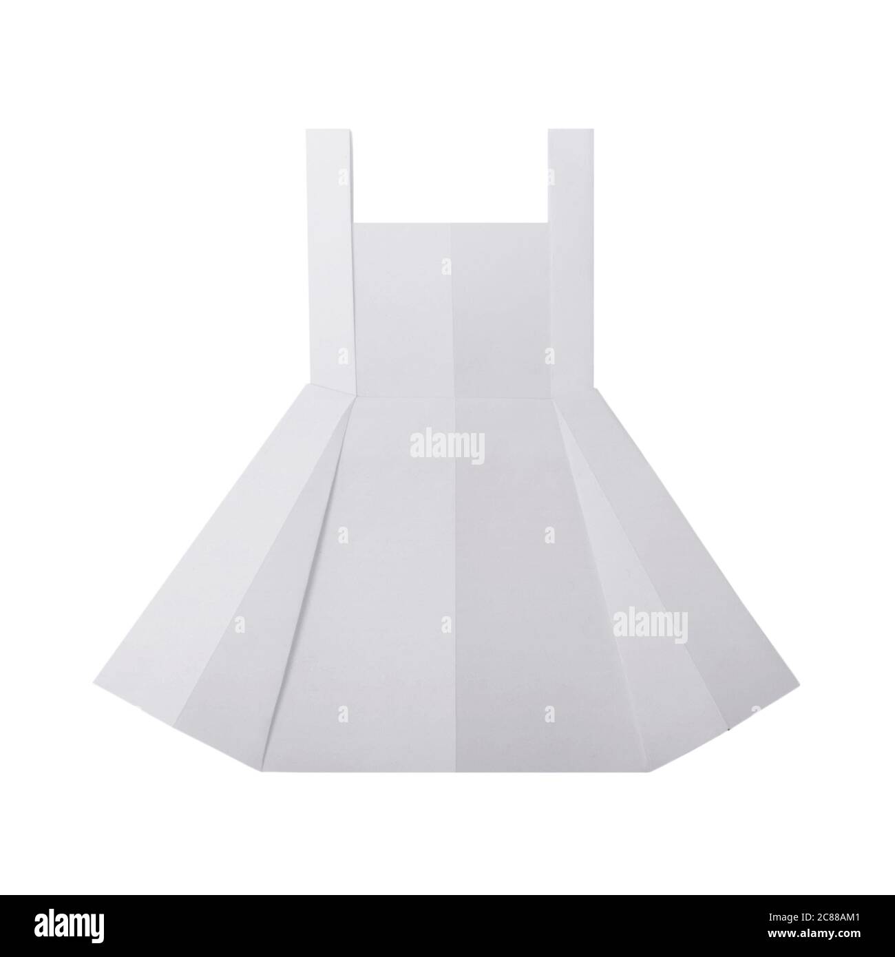 White origami paper style template dress on white Stock Photo - Alamy