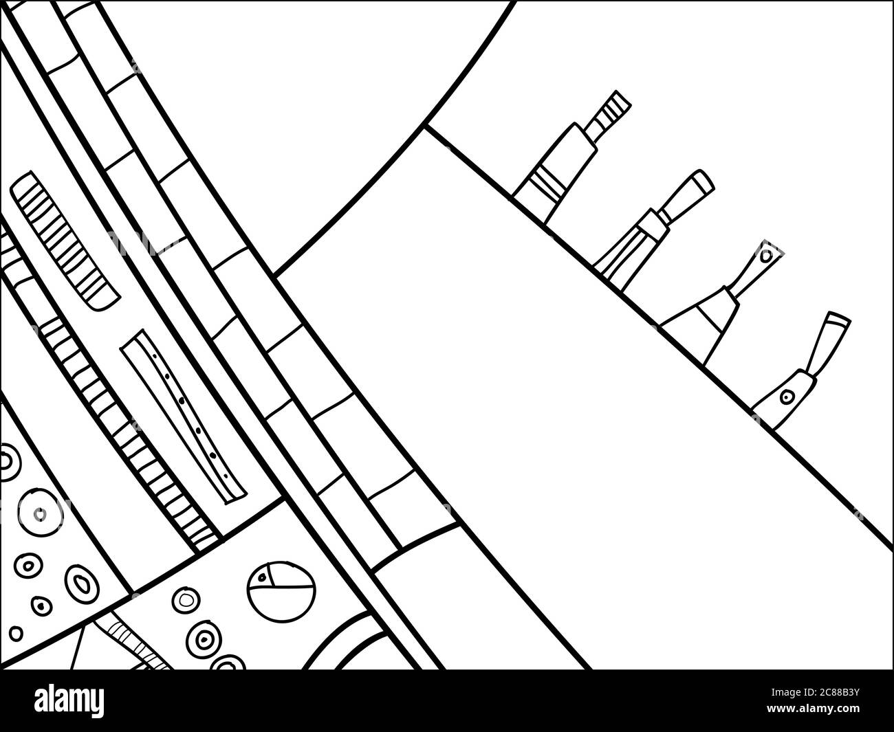 Abstract vector pattern, black and white doodles. Background for poster ...